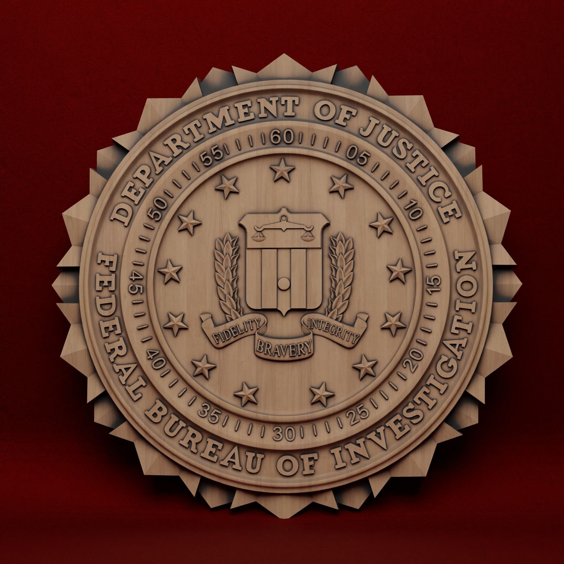 FBI seal Wall clock 3D model 3D printable | CGTrader