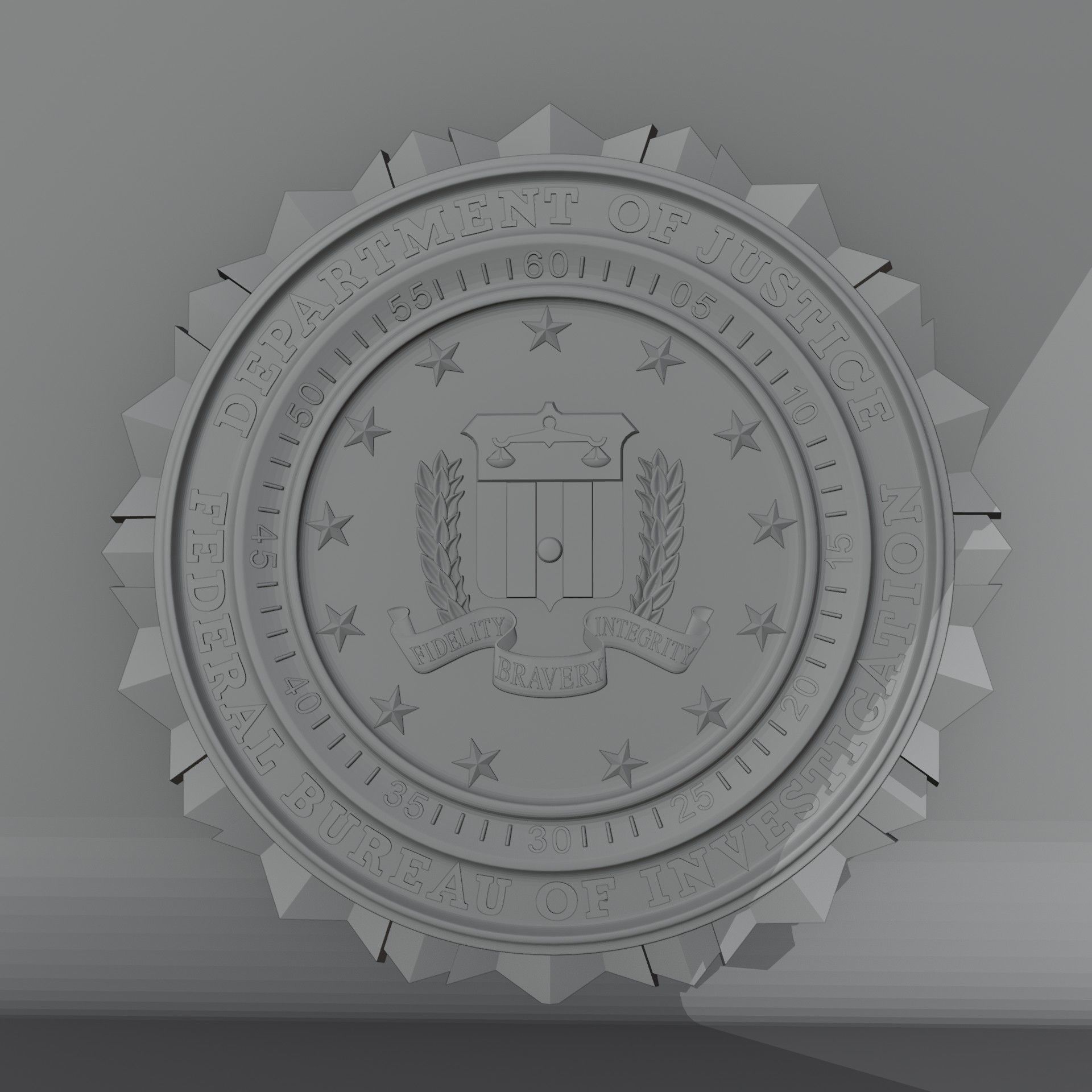 FBI seal Wall clock 3D model 3D printable | CGTrader