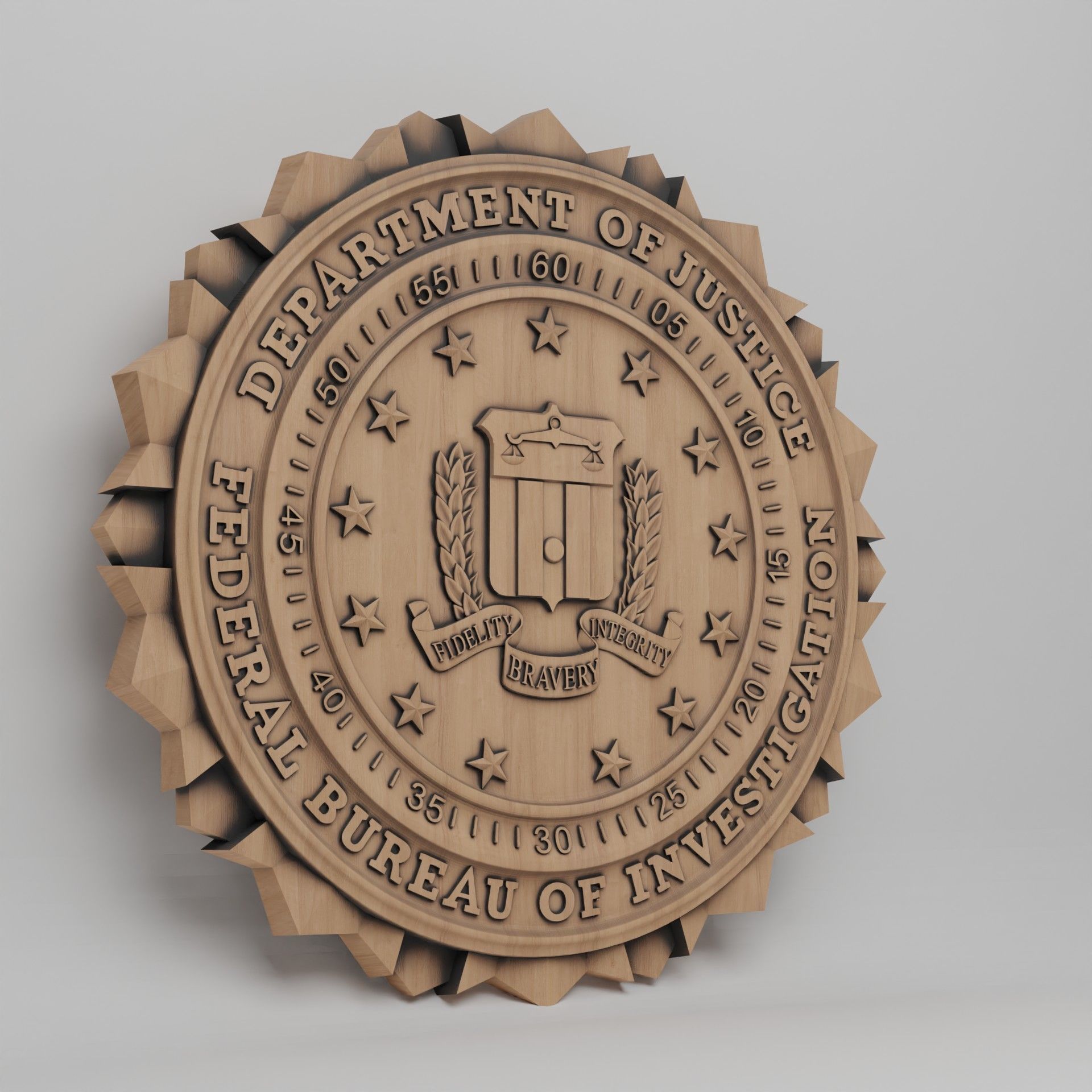 FBI seal Wall clock 3D model 3D printable | CGTrader