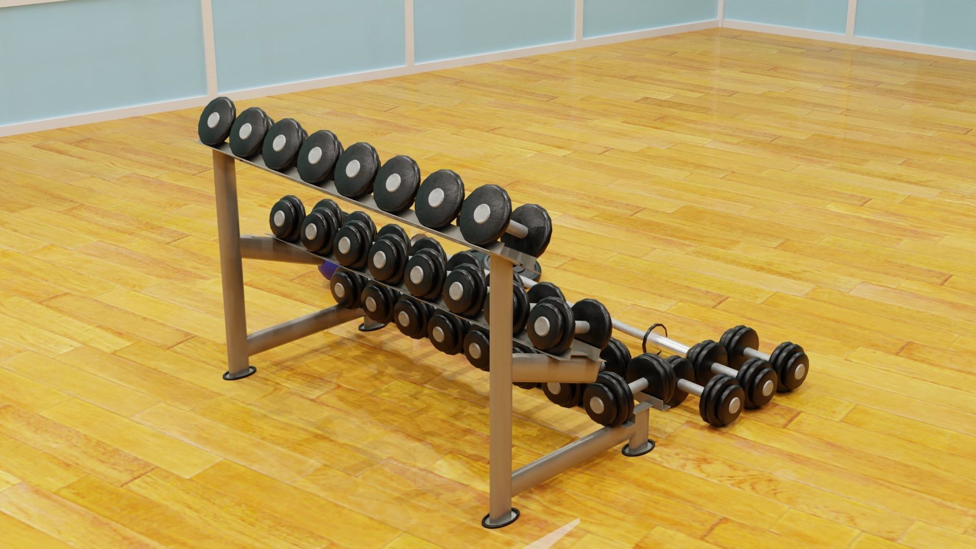 3D model Dumbbell and barbell set VR / AR / low-poly | CGTrader