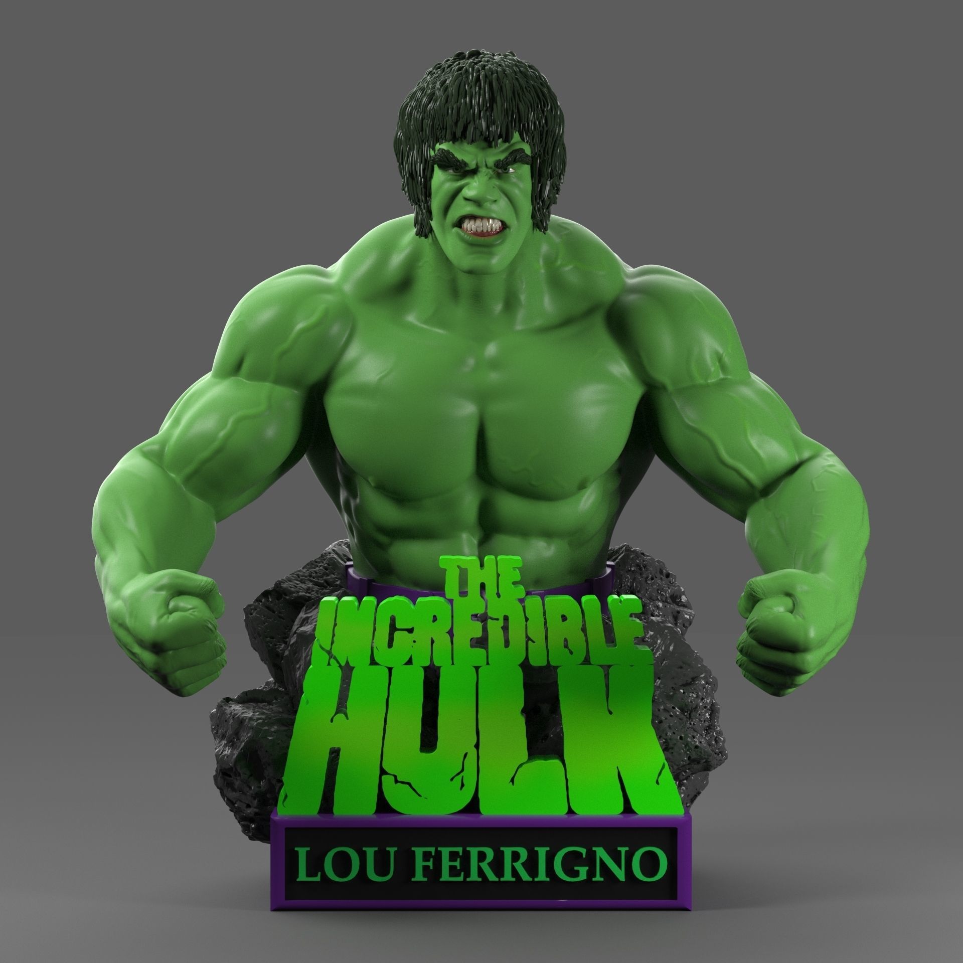 LOU FERRIGNO HULK BUST 3D model 3D printable | CGTrader