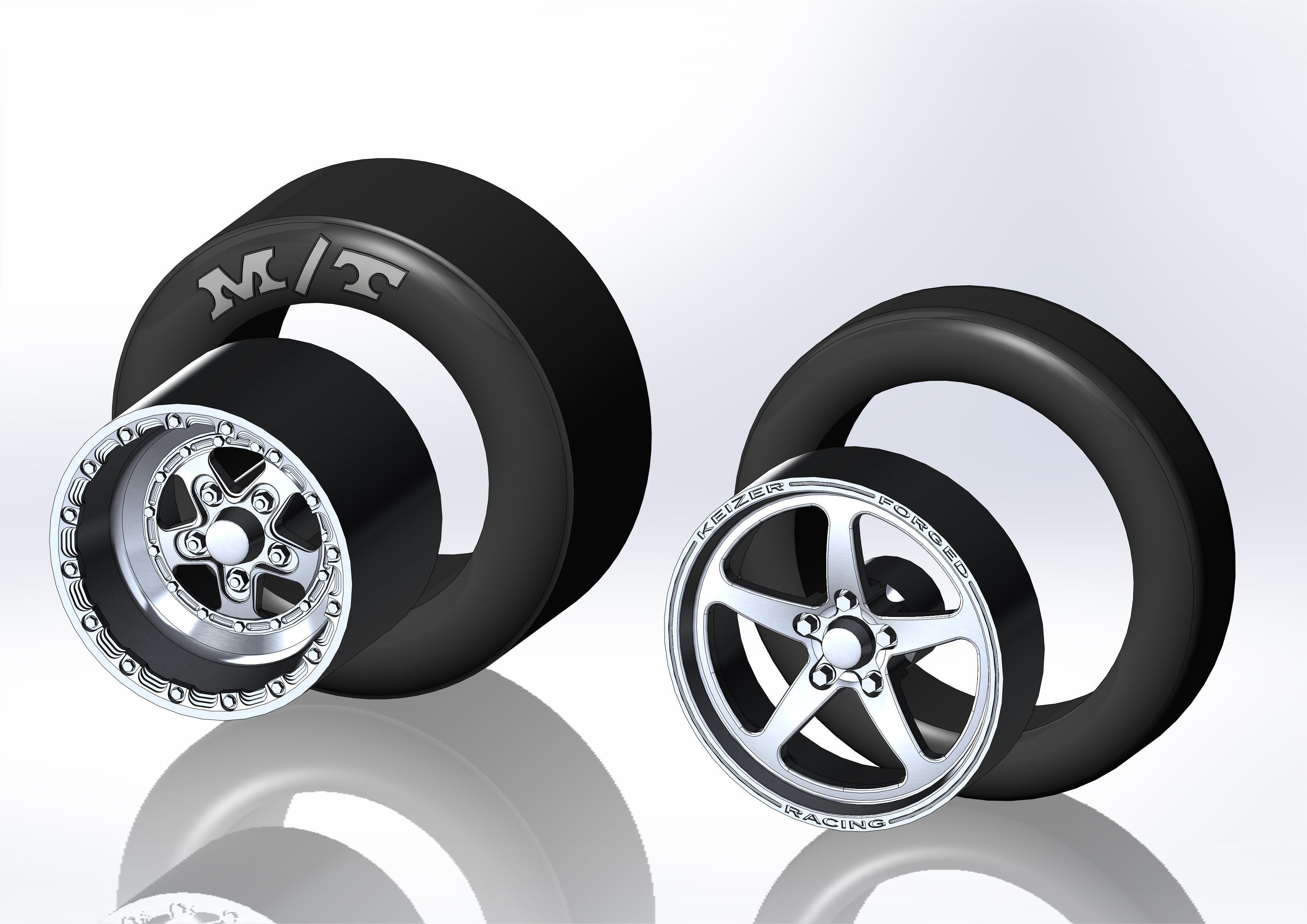 Set wheels KEIZER Full House for scale model of dragster 3D model 3D ...