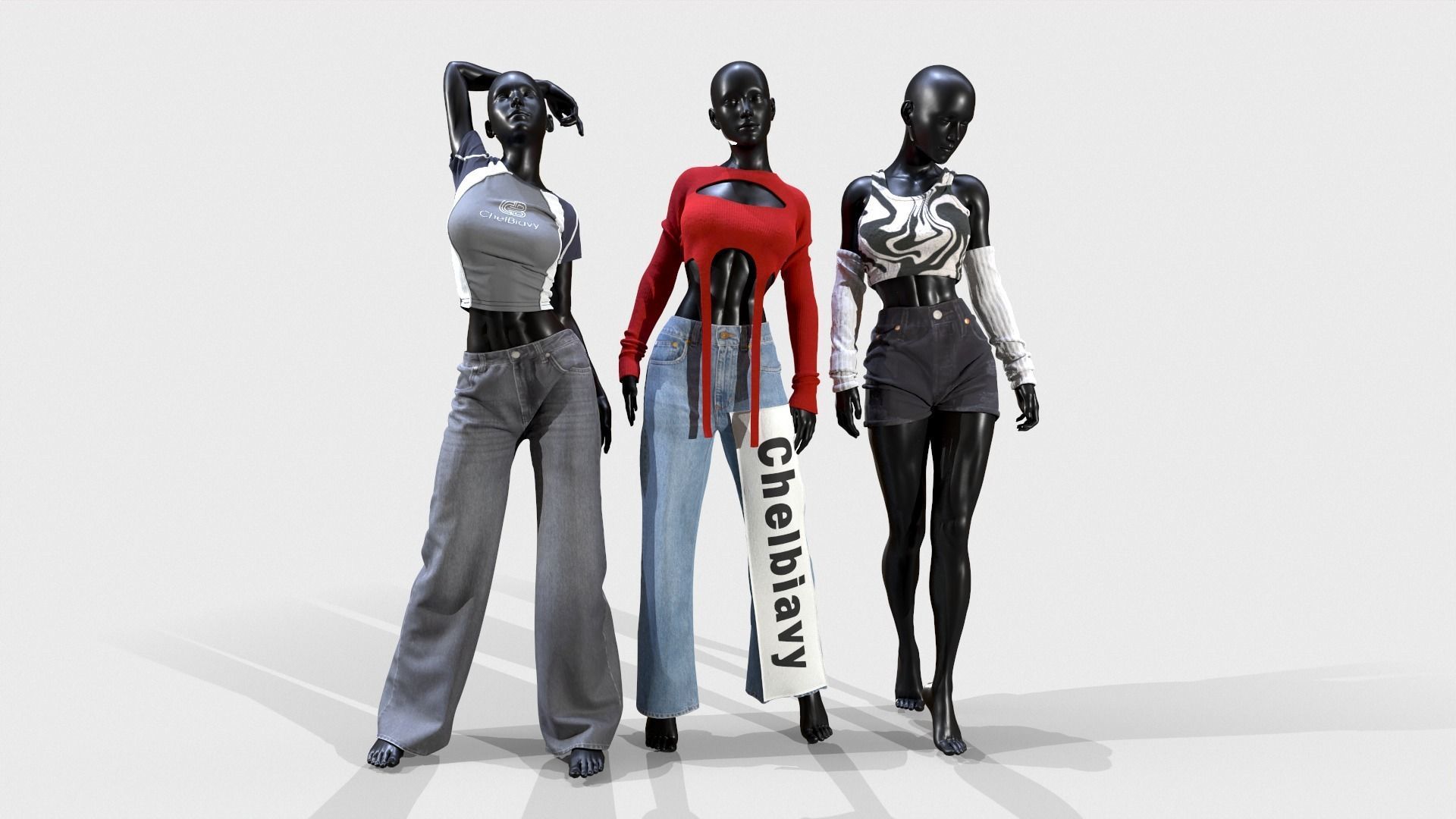 Realistic 3D models of Female Outfits 3D model | CGTrader