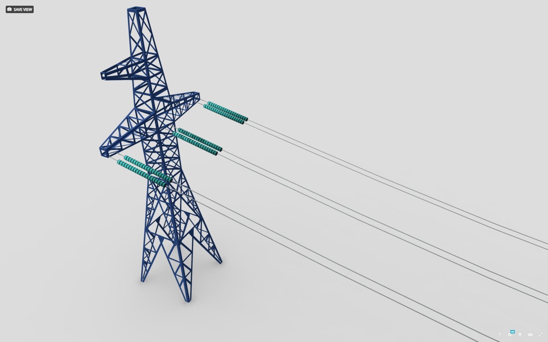 3D model High Voltage Transmission Line Tower Tileable VR / AR / low ...