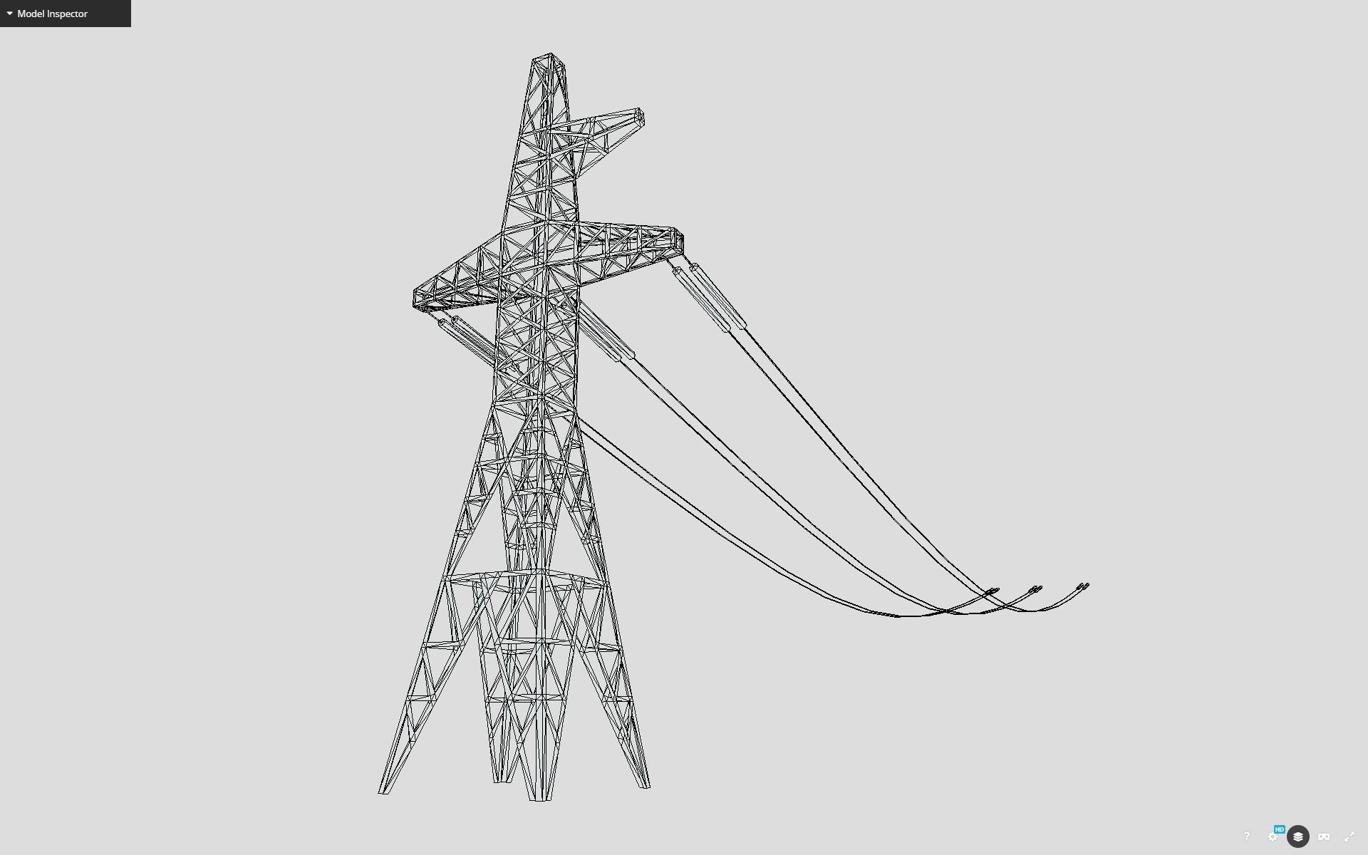 3D model High Voltage Transmission Line Tower Tileable VR / AR / low ...