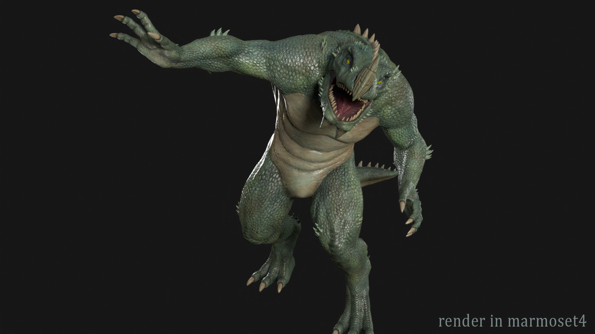 3D model Huge lizard monster VR / AR / low-poly | CGTrader