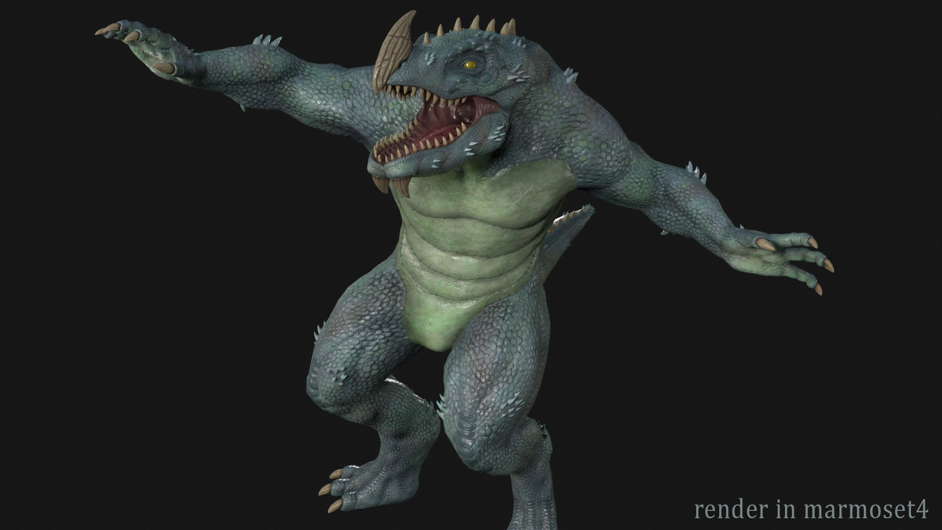 3D model Huge lizard monster VR / AR / low-poly | CGTrader