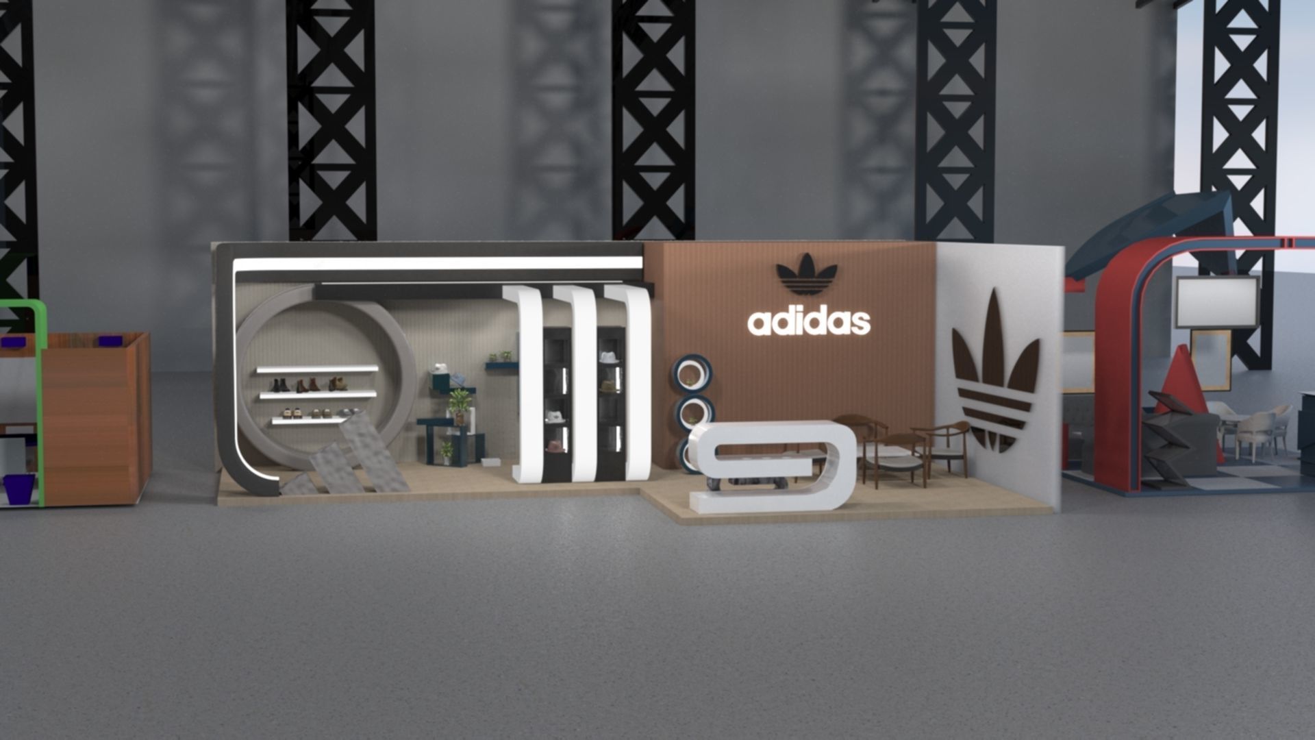 adidas exhibition booth 3D model | CGTrader