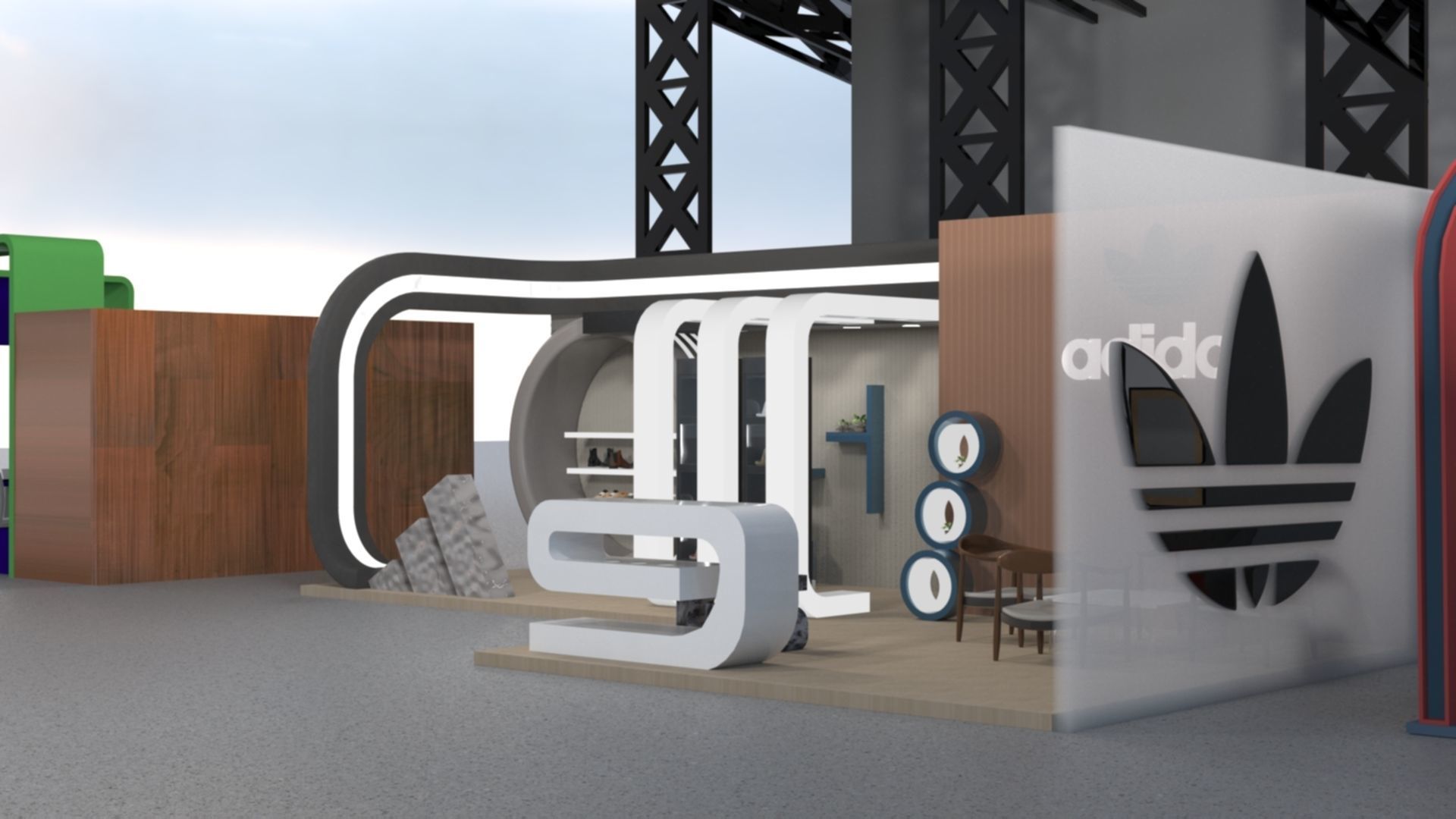 adidas exhibition booth 3D model | CGTrader