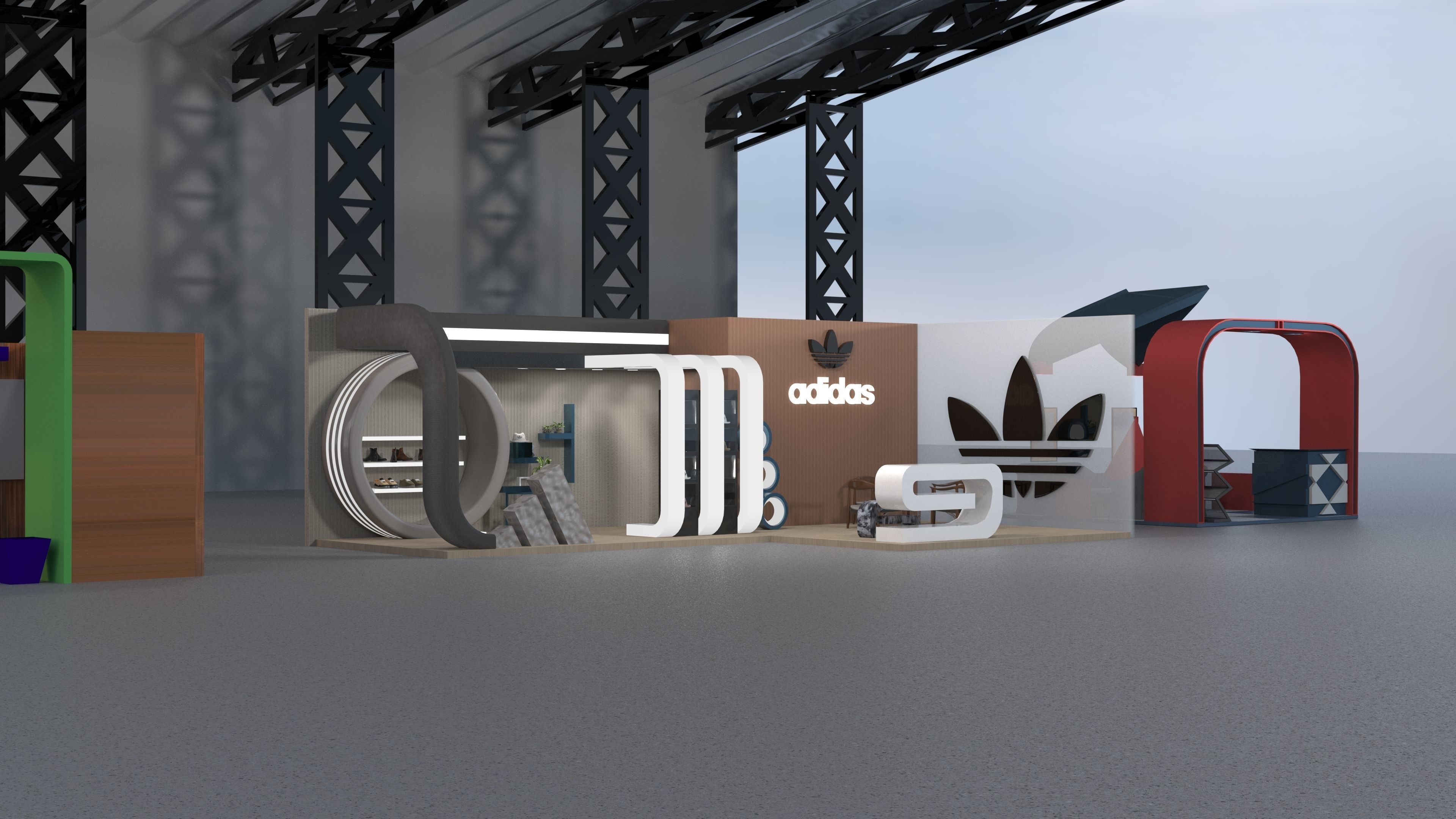 adidas exhibition booth 3D model | CGTrader
