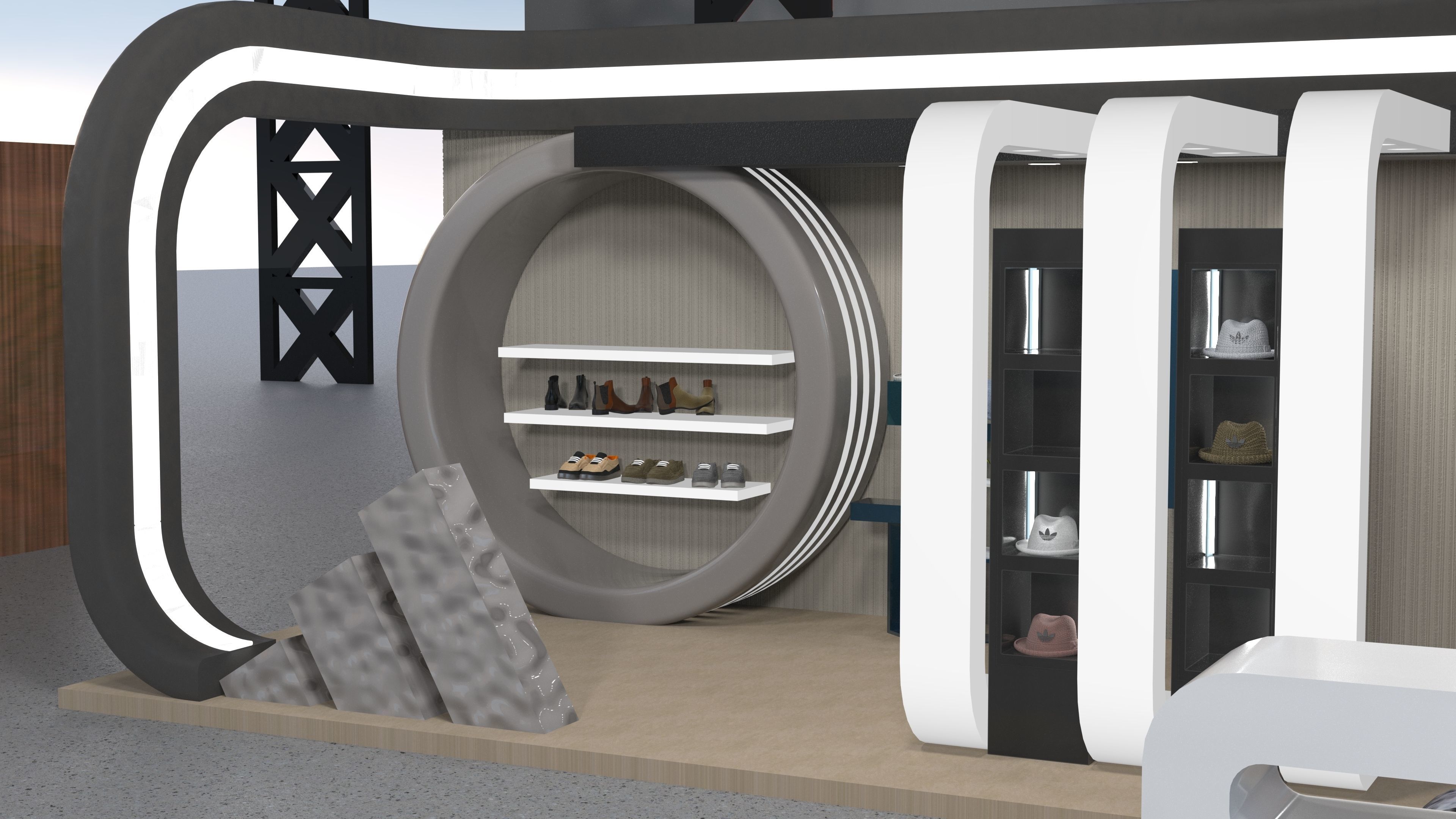 adidas exhibition booth 3D model | CGTrader