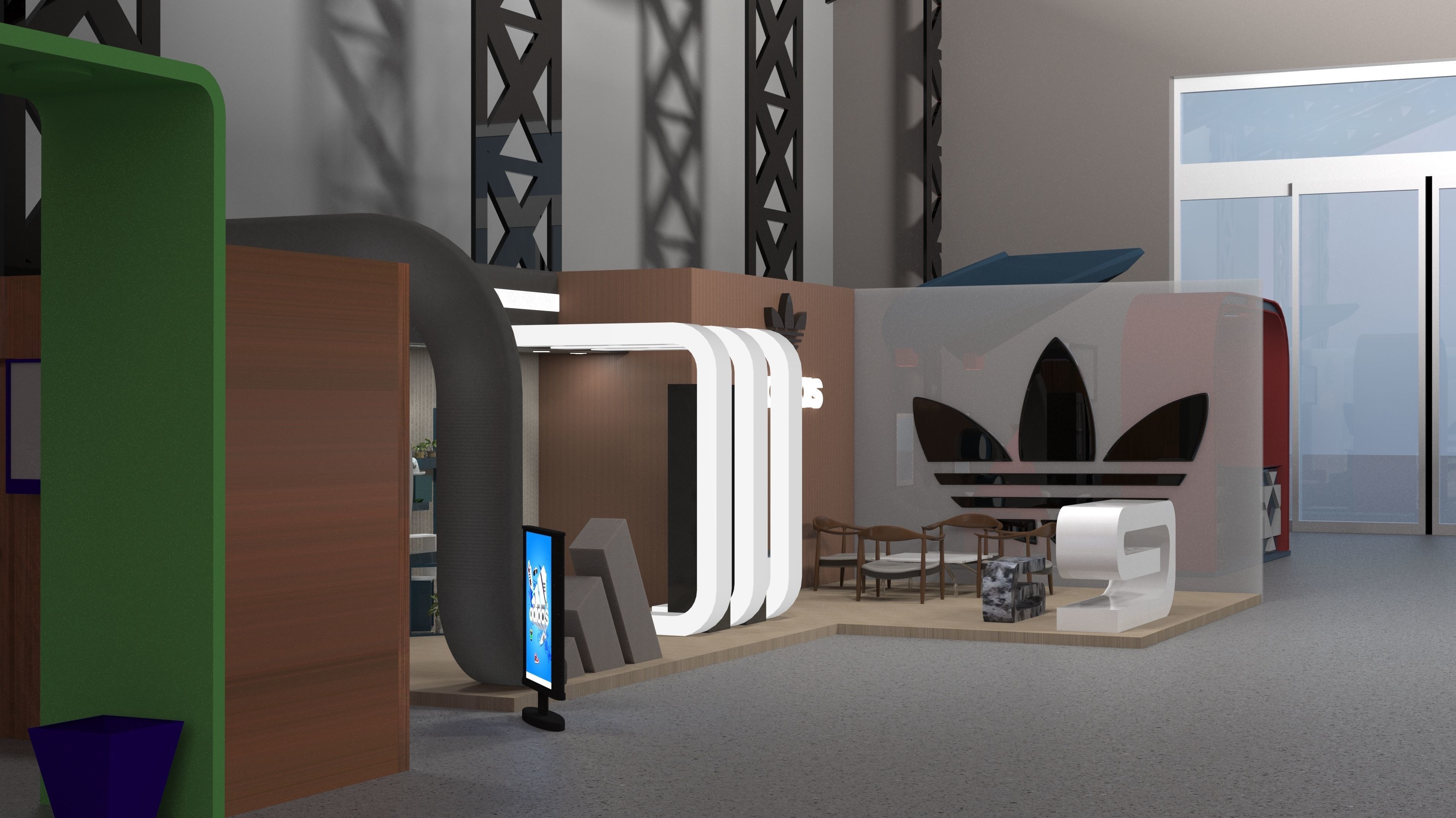 adidas exhibition booth 3D model | CGTrader