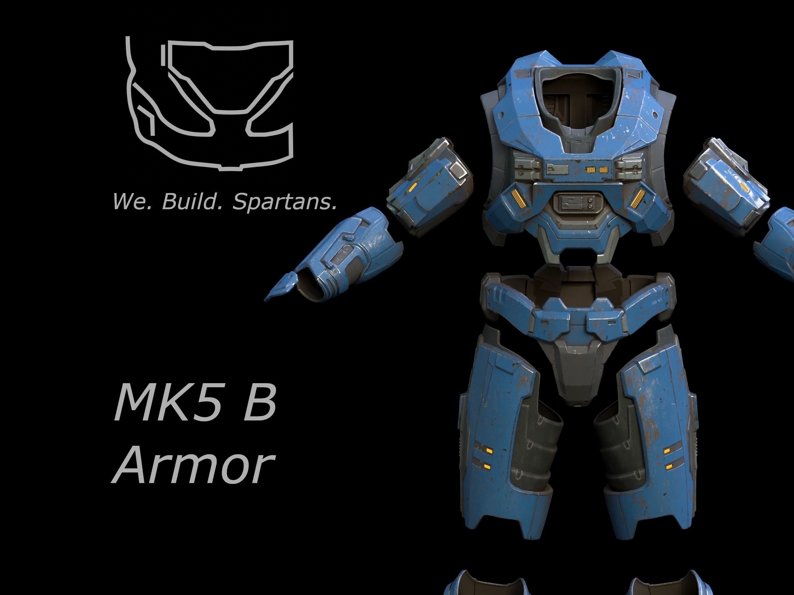 HALO MK V B armor 3d print files 3D model 3D printable | CGTrader