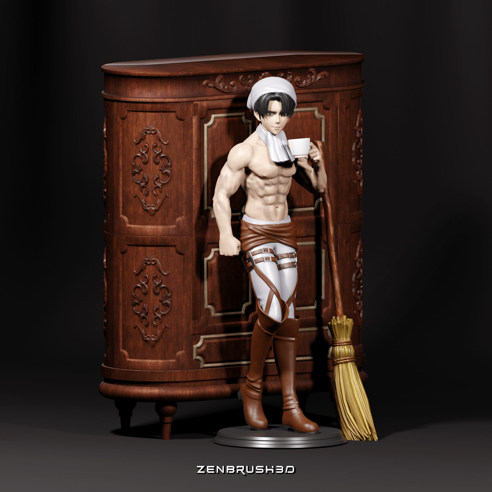 LEVI ACKERMAN - CLEANING OUTFIT - ATTACK ON TITAN - SNK 3D model 3D printable | CGTrader