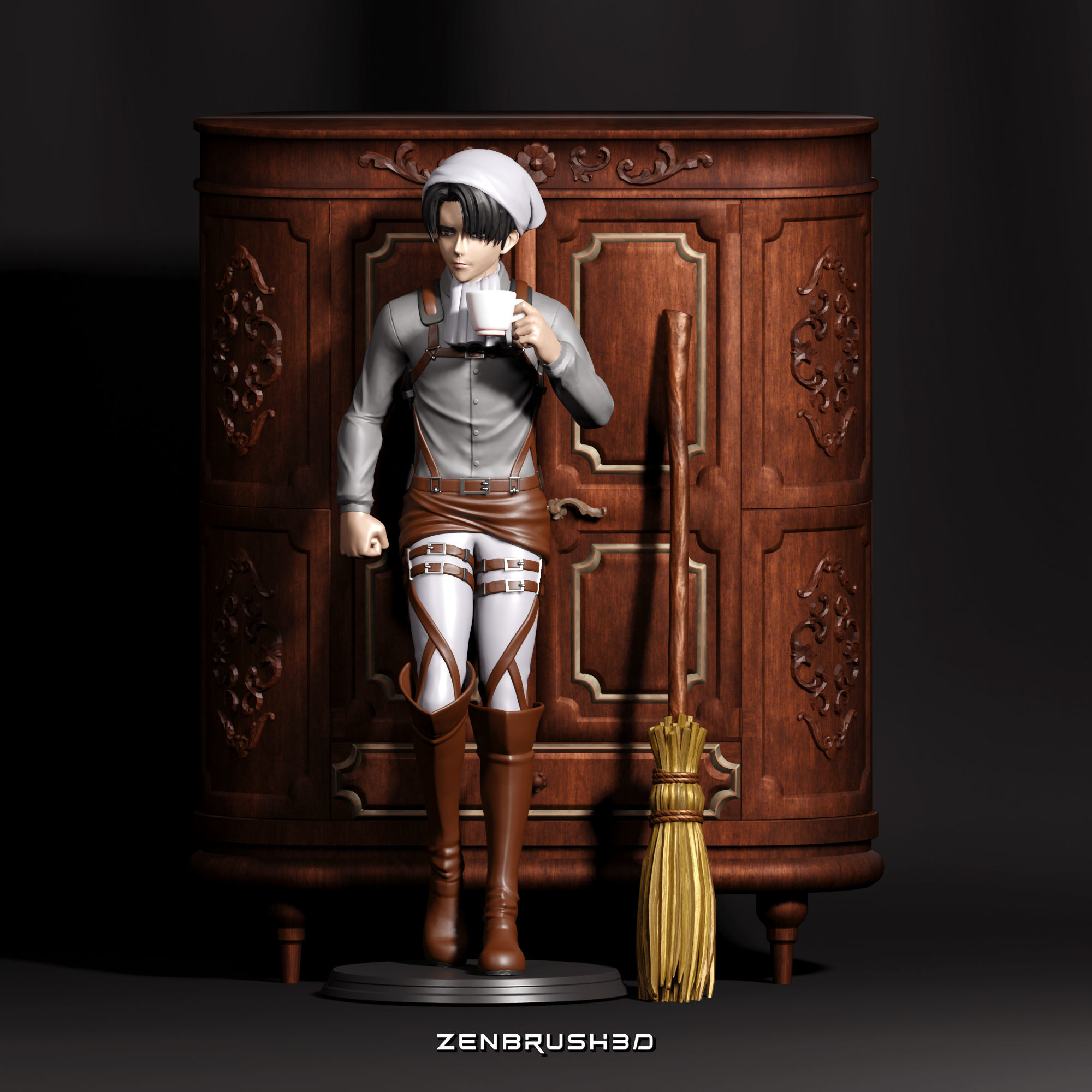 LEVI ACKERMAN - CLEANING OUTFIT - ATTACK ON TITAN - SNK 3D model 3D printable | CGTrader