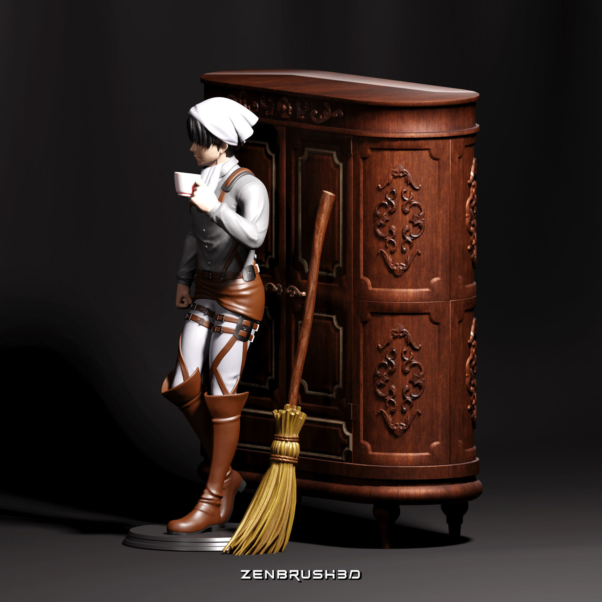 LEVI ACKERMAN - CLEANING OUTFIT - ATTACK ON TITAN - SNK 3D model 3D printable | CGTrader