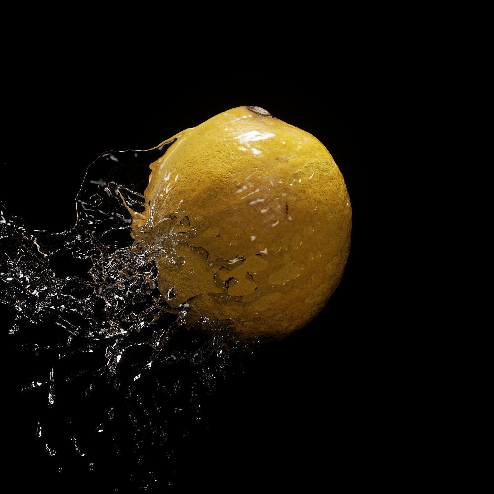 Lemon Splash - Alembic Animation 3D model animated | CGTrader