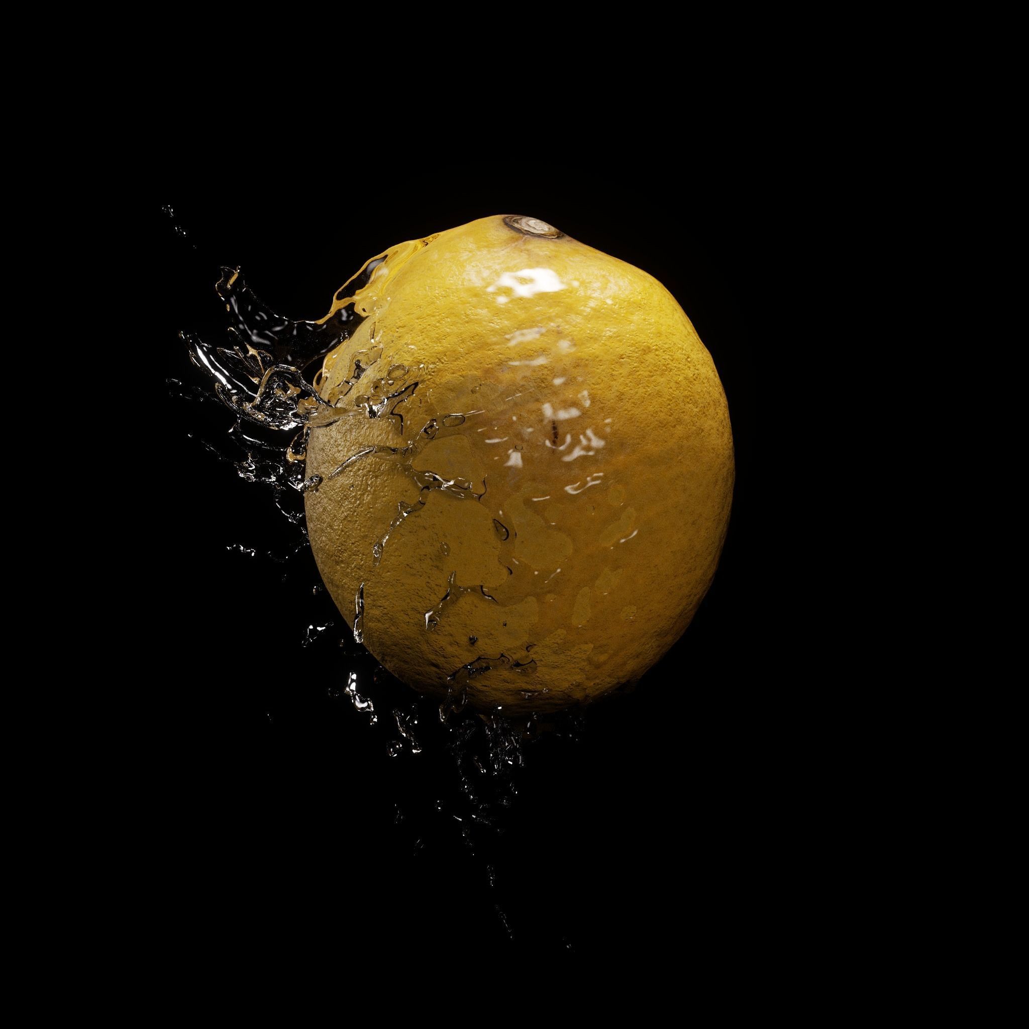 Lemon Splash - Alembic Animation 3D model animated | CGTrader