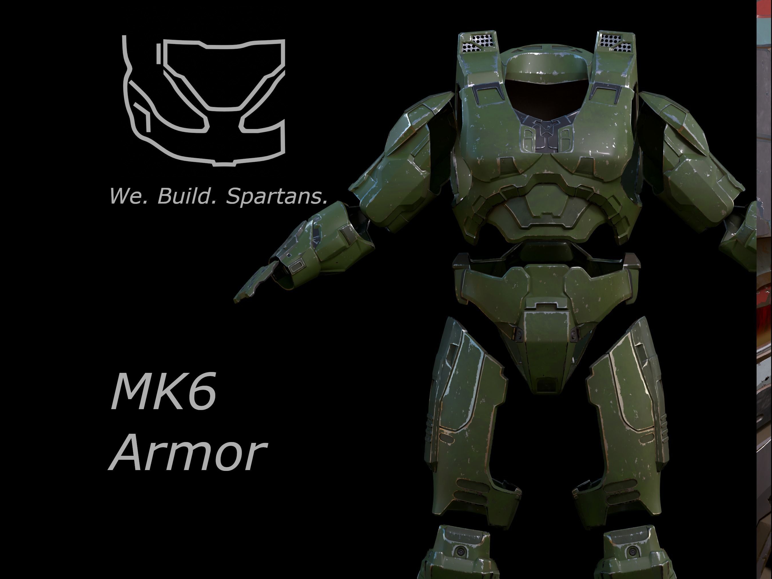 HALO Master Chief MK VI armor 3d print file 3D model 3D printable ...