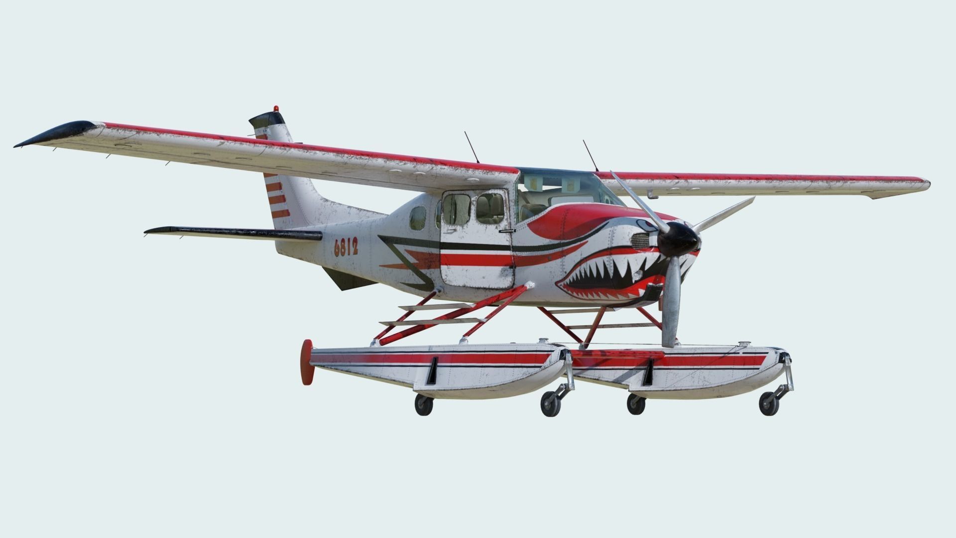 3D model Old Cessna 210 seaplane VR / AR / low-poly | CGTrader