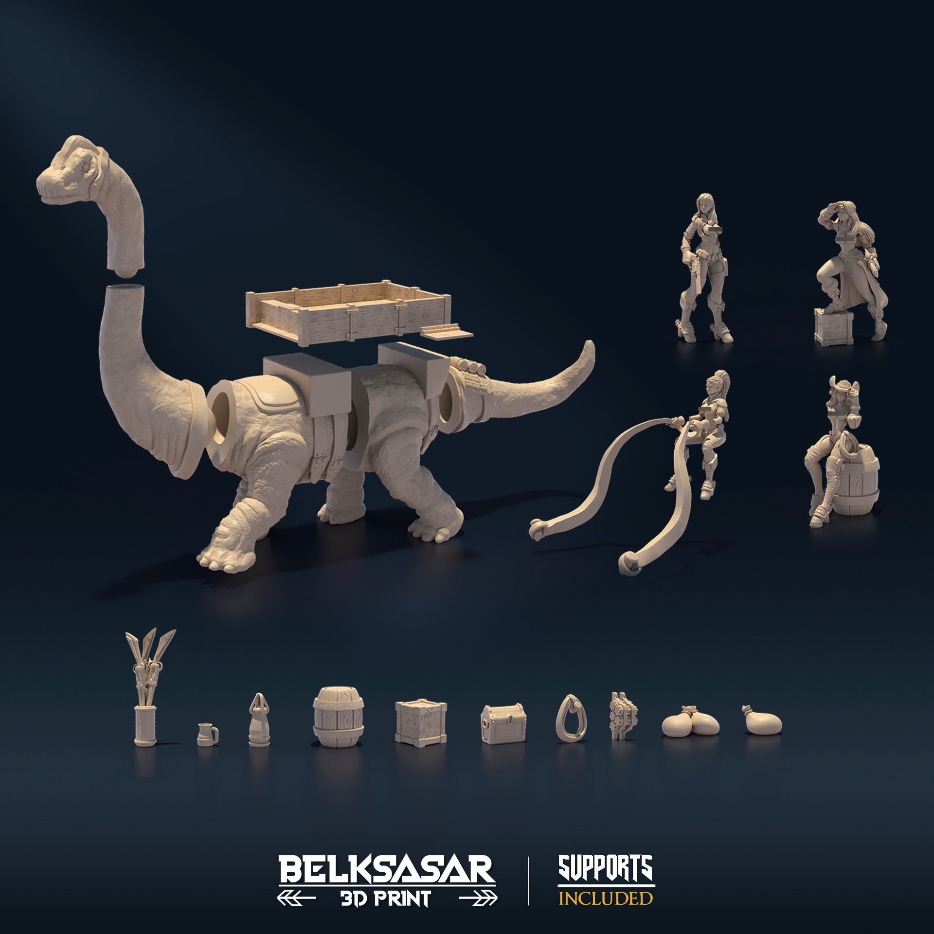 Wild West Dinosaur - Wild West Dreadnought Siegesaur 3D model 3D ...