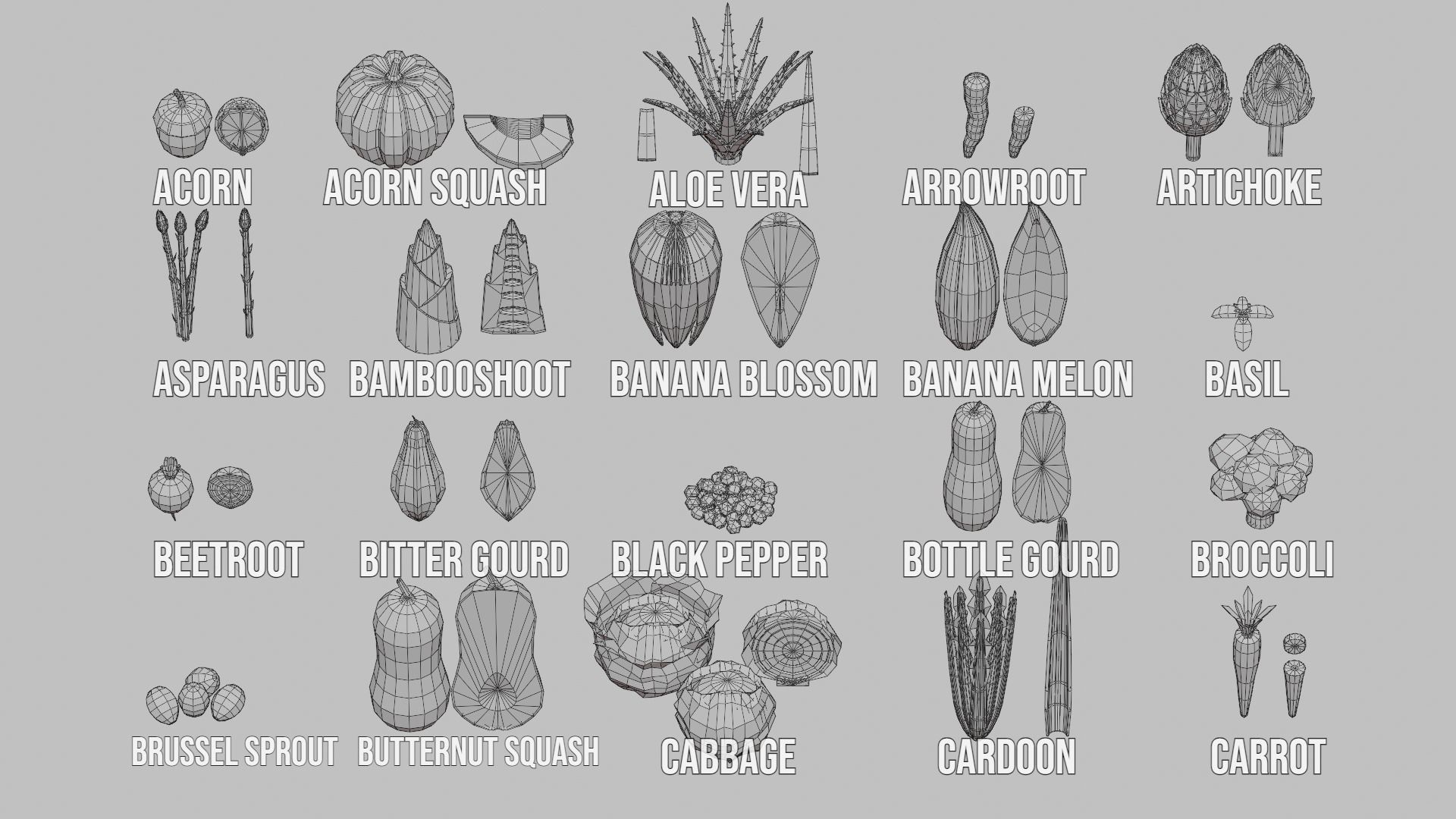 Ultimate Pack - Fruits And Vegetables Model Packs Collection VR / AR ...