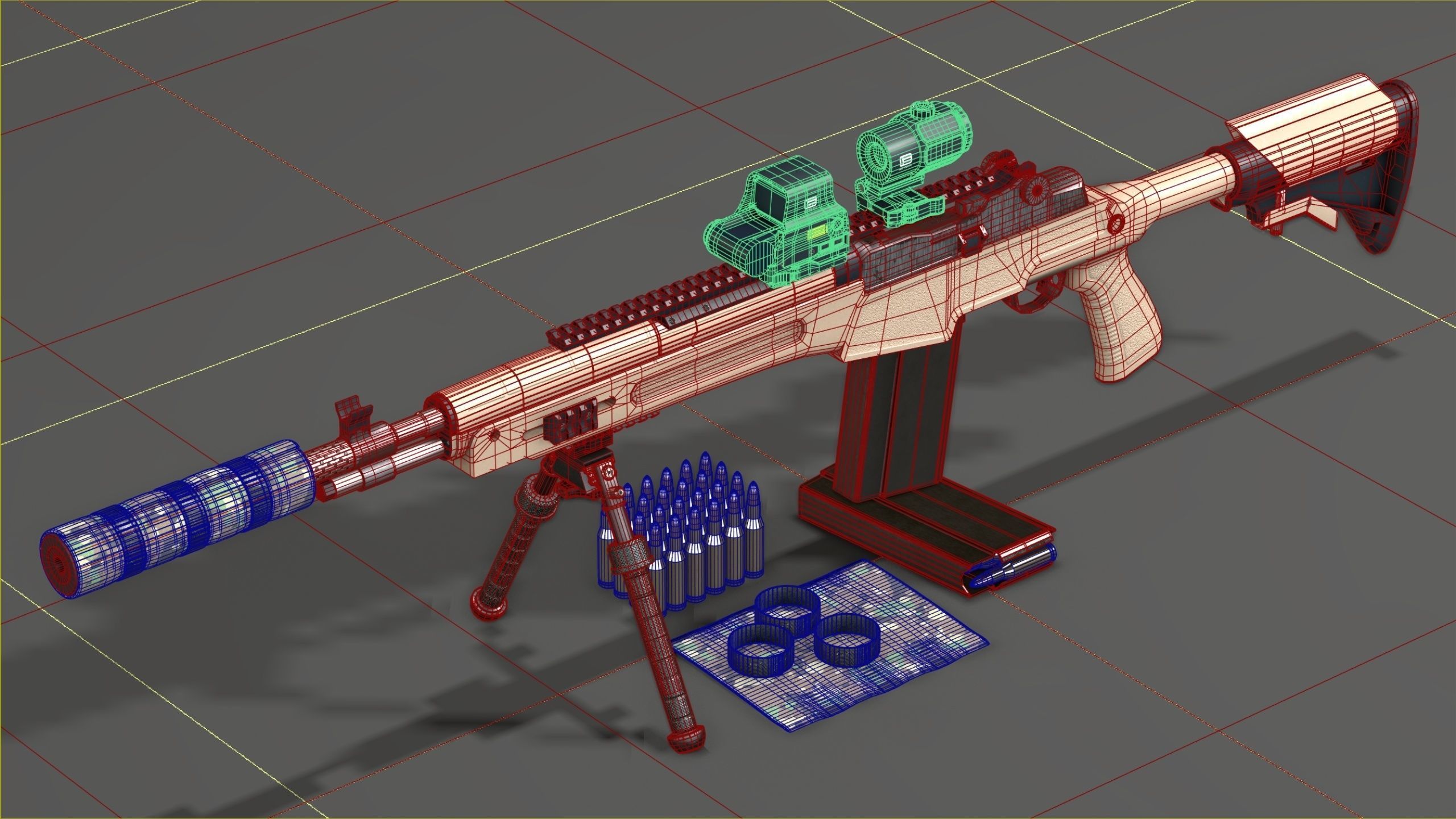3D model Springfield Armory - M1A - Socom 16 VR / AR / low-poly | CGTrader