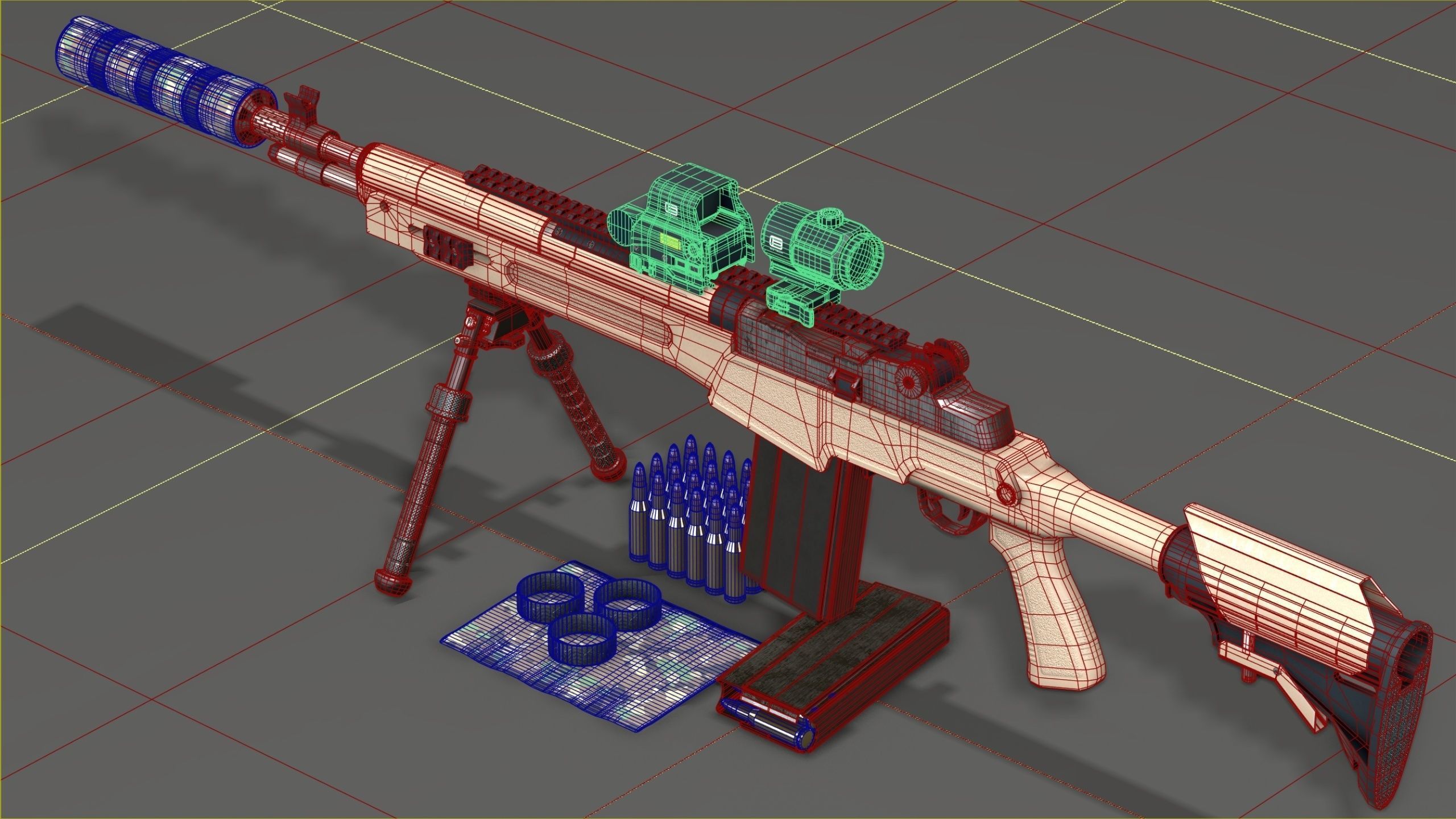 3D model Springfield Armory - M1A - Socom 16 VR / AR / low-poly | CGTrader