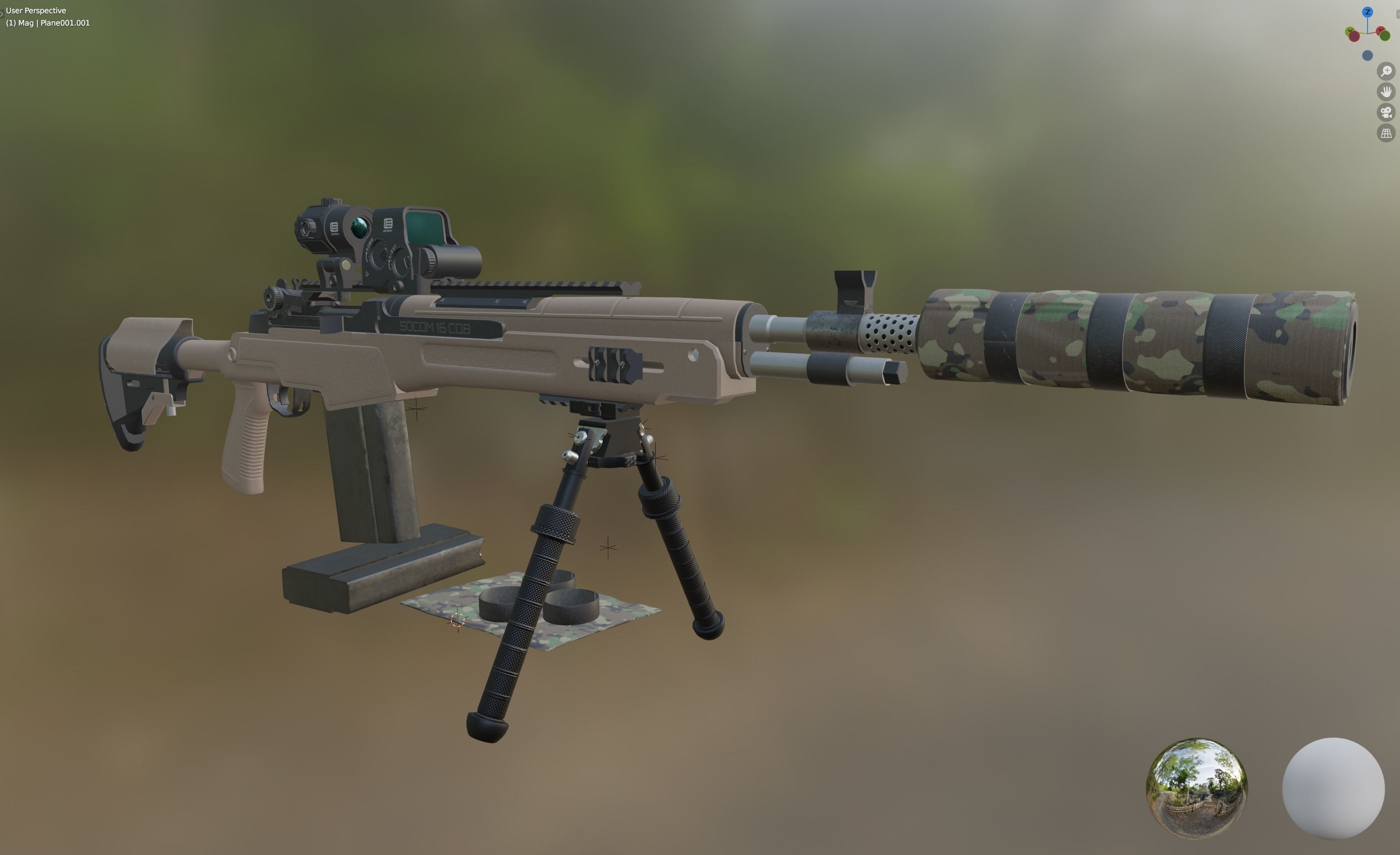 3D model Springfield Armory - M1A - Socom 16 VR / AR / low-poly | CGTrader