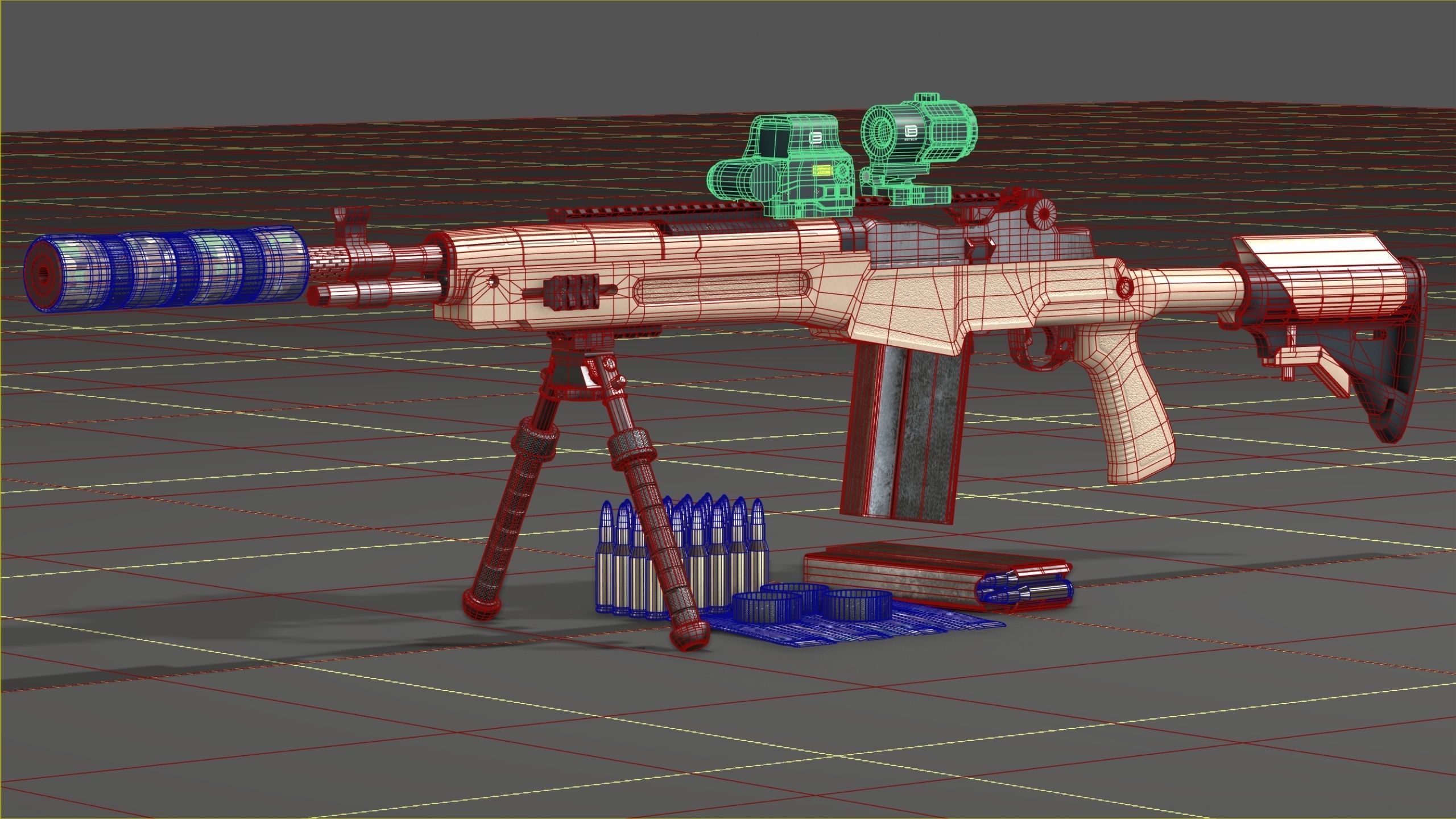 3D model Springfield Armory - M1A - Socom 16 VR / AR / low-poly | CGTrader