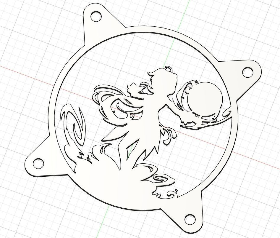 Genshin Impact Ganyu PC fan cover 3D model 3D printable | CGTrader