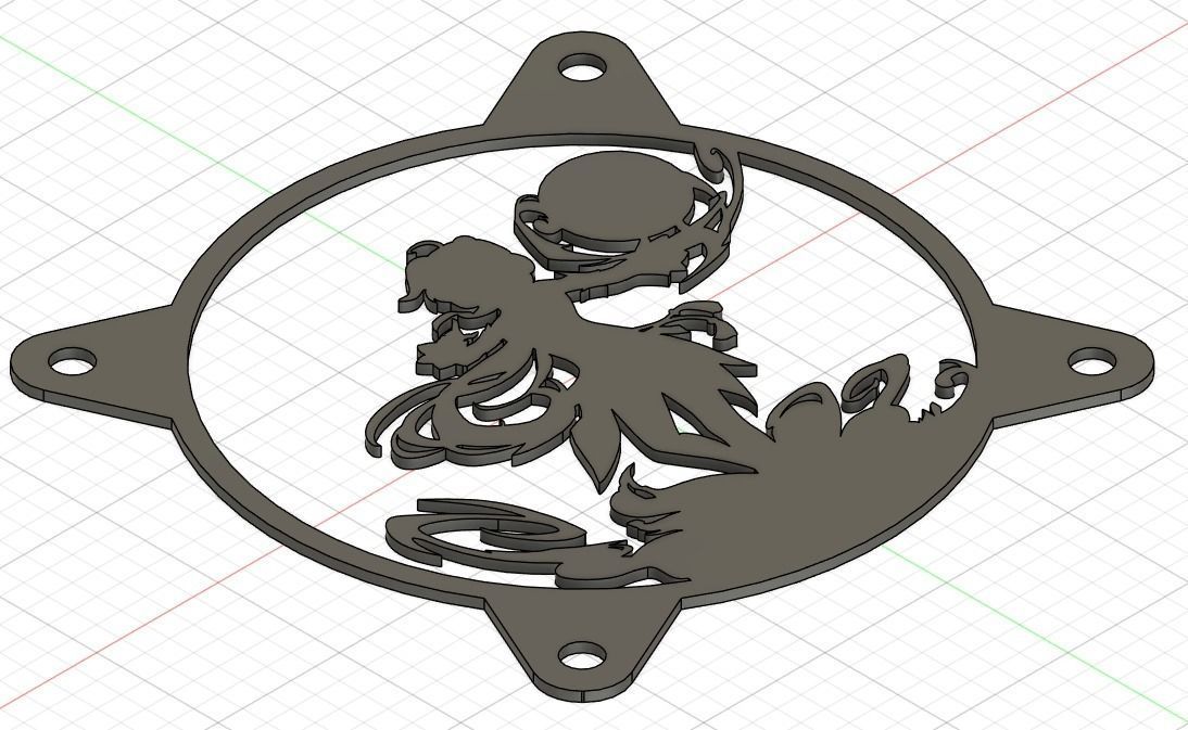 Genshin Impact Ganyu PC fan cover 3D model 3D printable | CGTrader