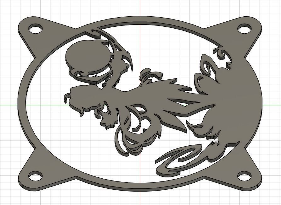 Genshin Impact Ganyu PC fan cover 3D model 3D printable | CGTrader