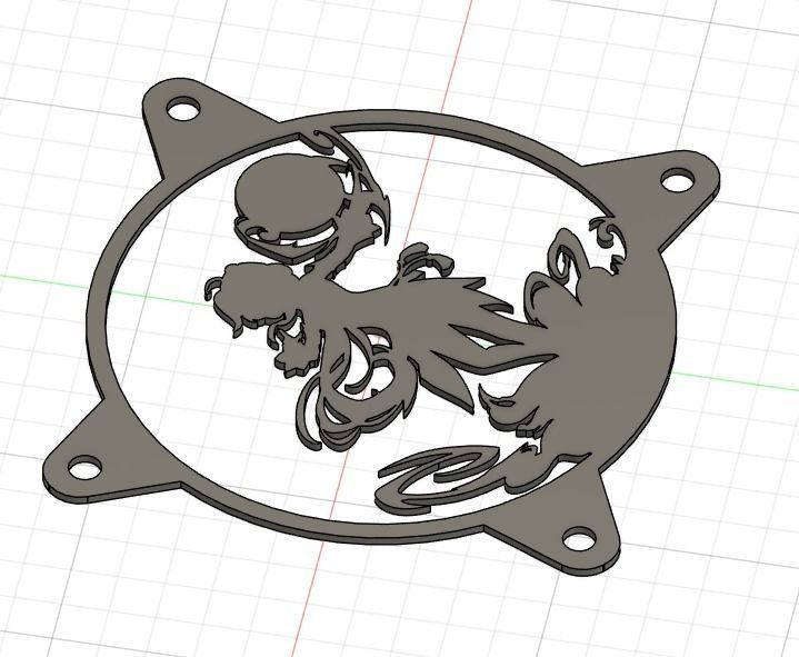 Genshin Impact Ganyu PC fan cover 3D model 3D printable | CGTrader