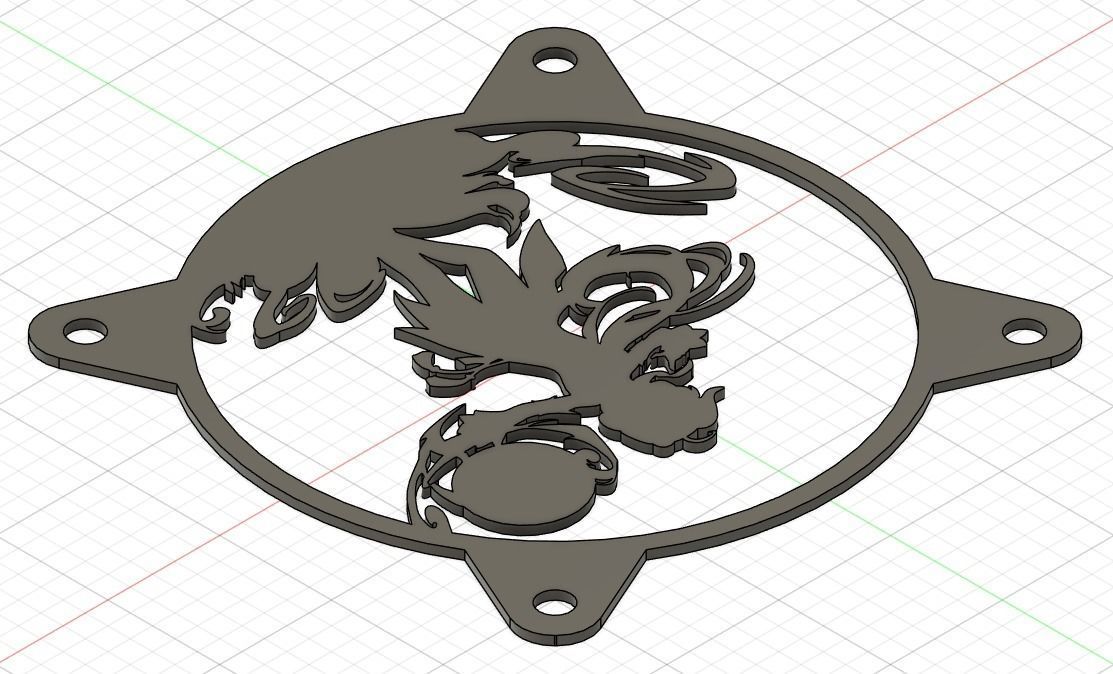 Genshin Impact Ganyu PC fan cover 3D model 3D printable | CGTrader