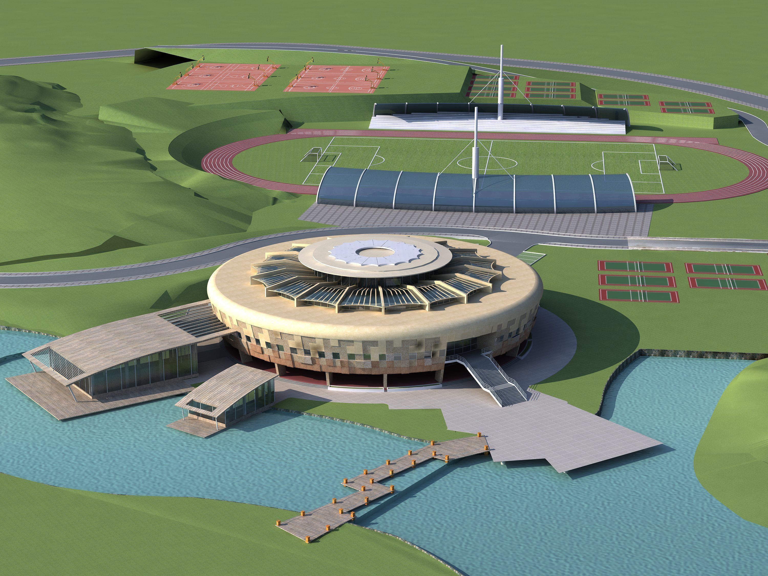 the modern exterior sports venues 3D model | CGTrader