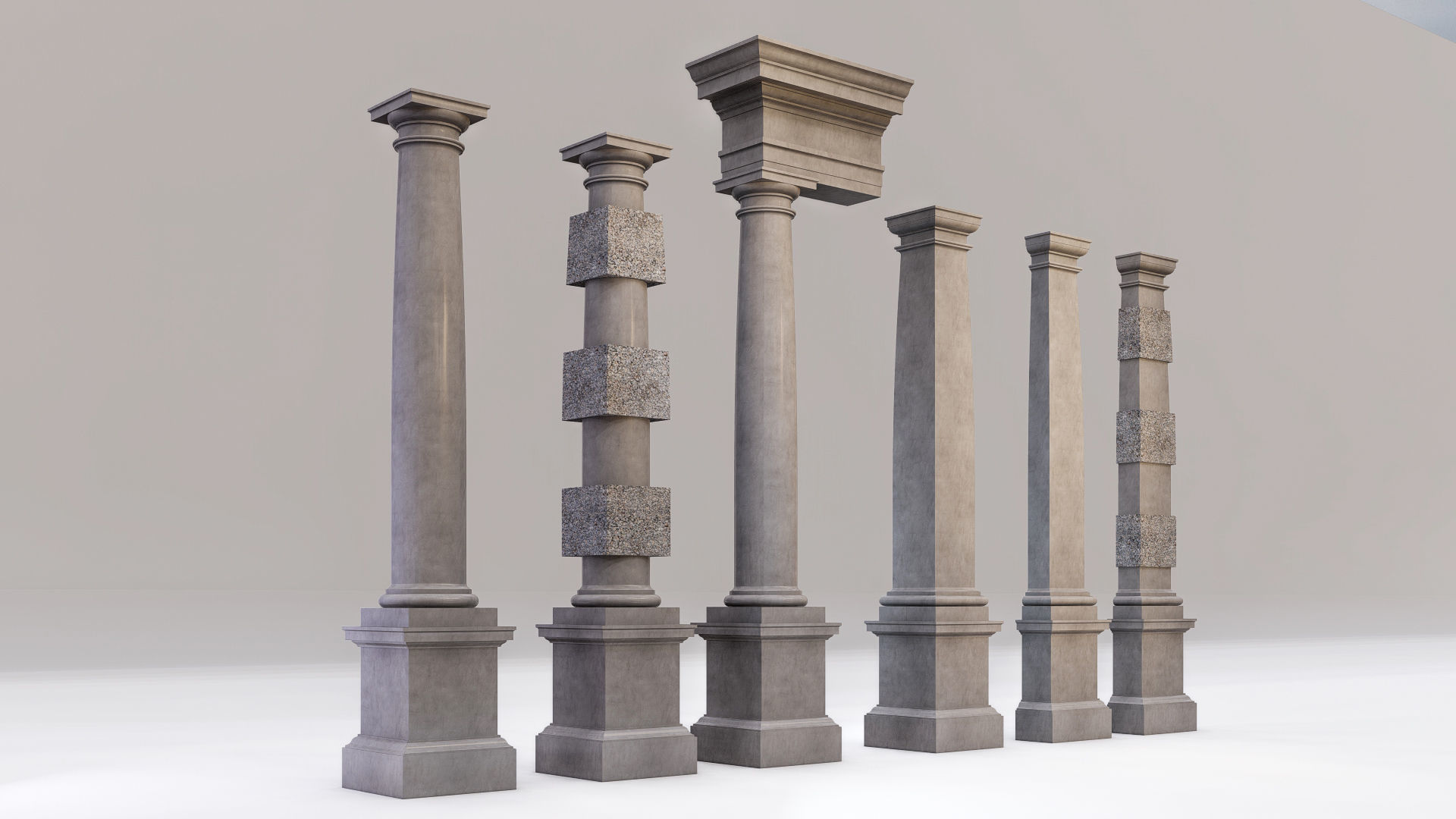 Tuscan column with pedestal and entablature Tuscan Order Gibbs 3D model ...