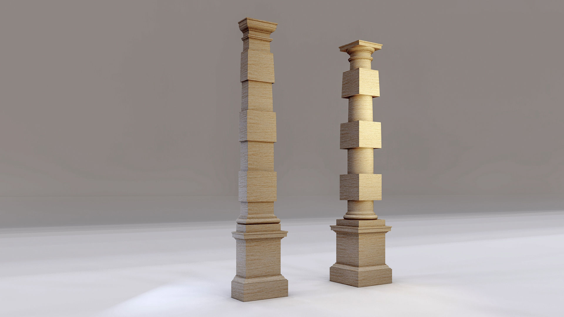 Tuscan column with pedestal and entablature Tuscan Order Gibbs 3D model ...