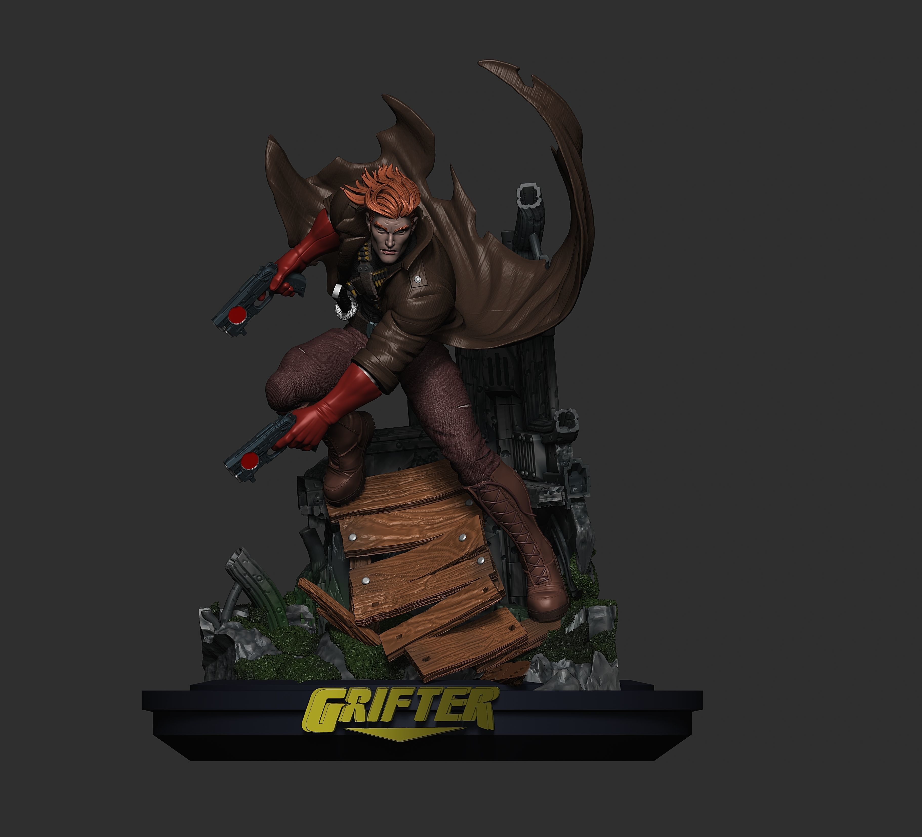 Grifter from Wild CATS by Jim Lee comics STL 3d printing fanart 3D ...