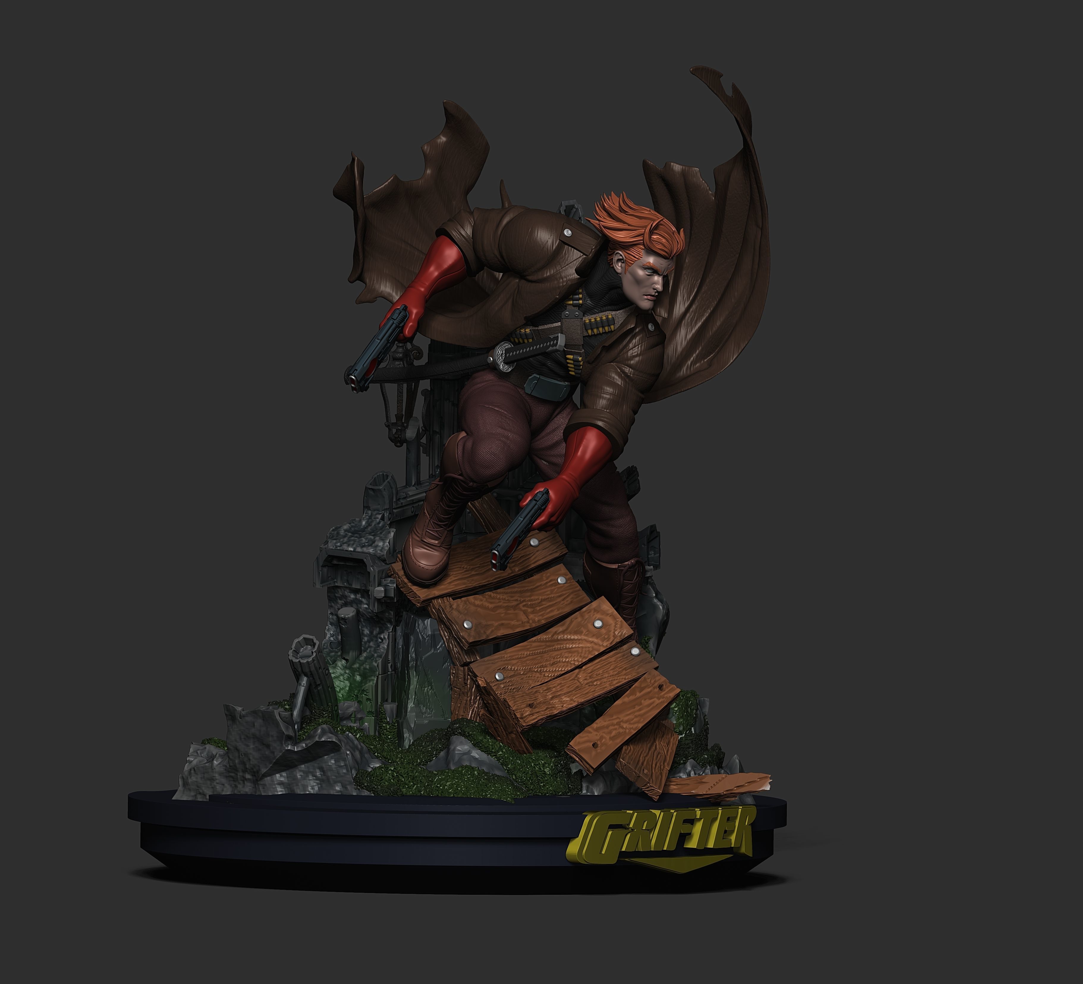 Grifter from Wild CATS by Jim Lee comics STL 3d printing fanart 3D ...