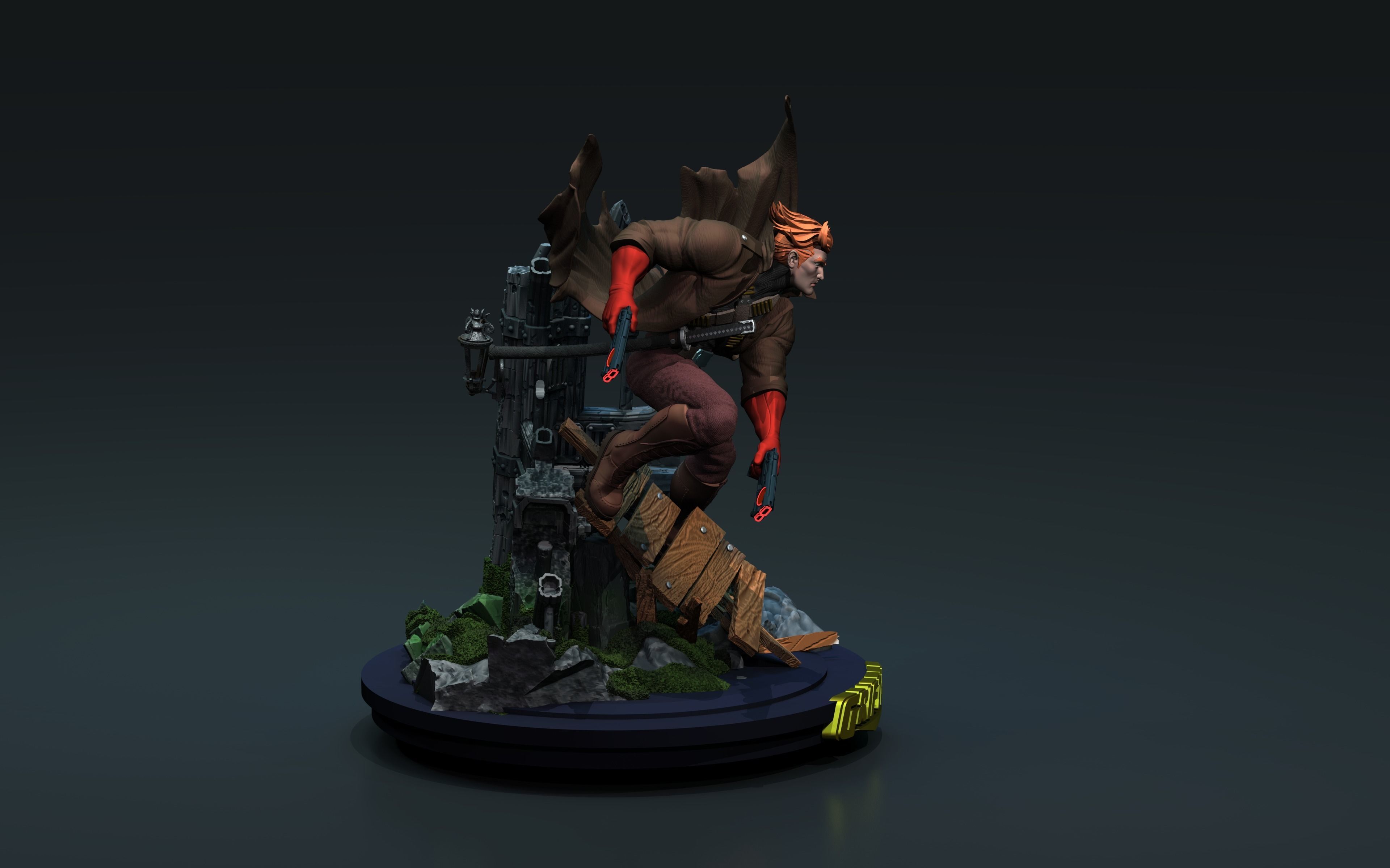 Grifter from Wild CATS by Jim Lee comics STL 3d printing fanart 3D ...