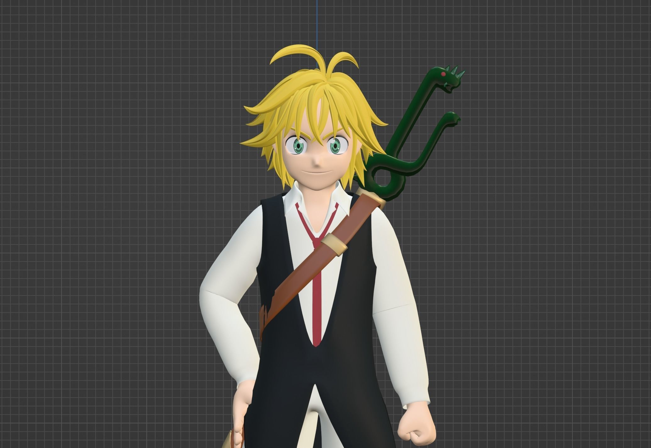 Meliodas - Seven Deadly Sins 3D model rigged | CGTrader