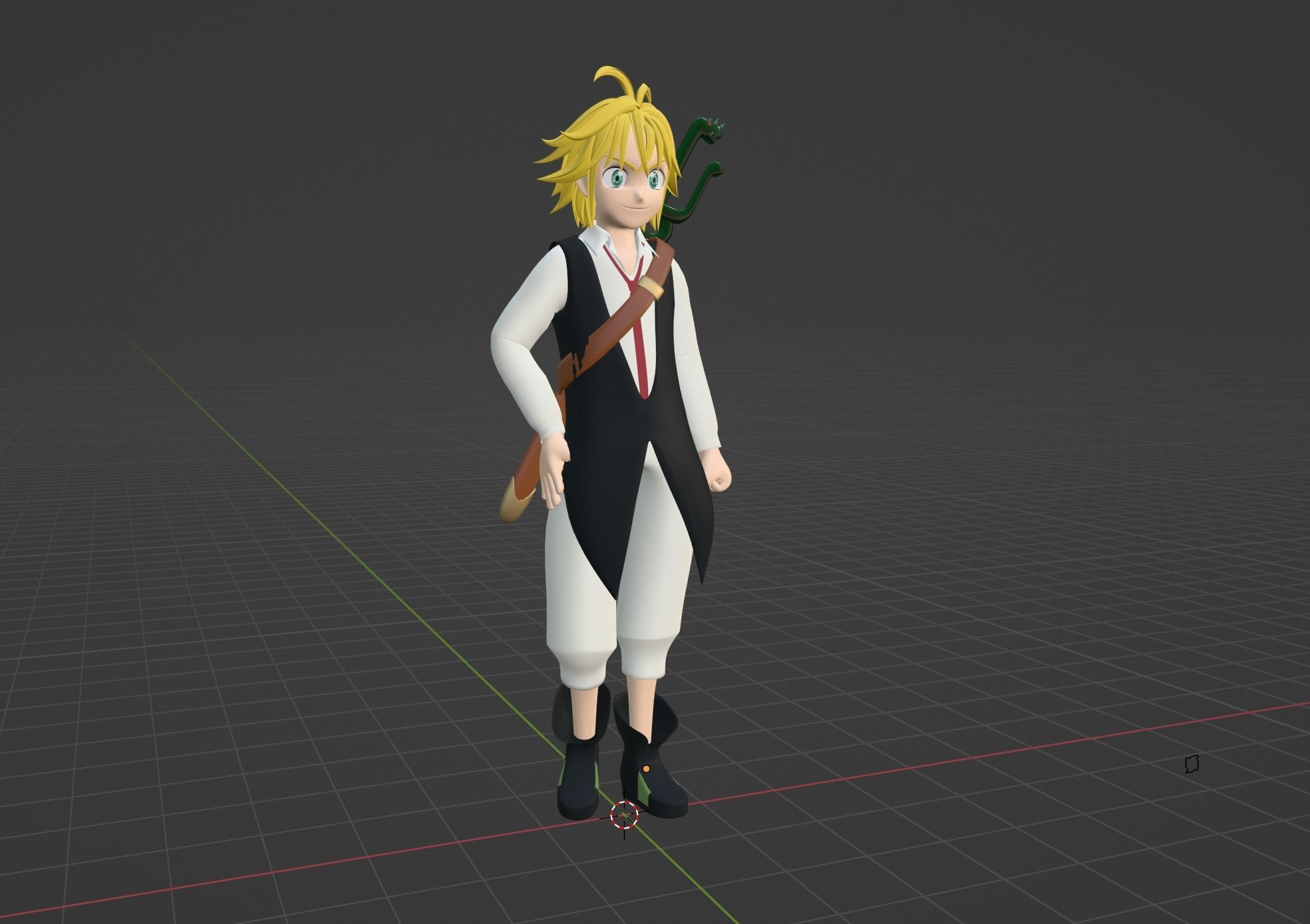 Meliodas - Seven Deadly Sins 3D model rigged | CGTrader