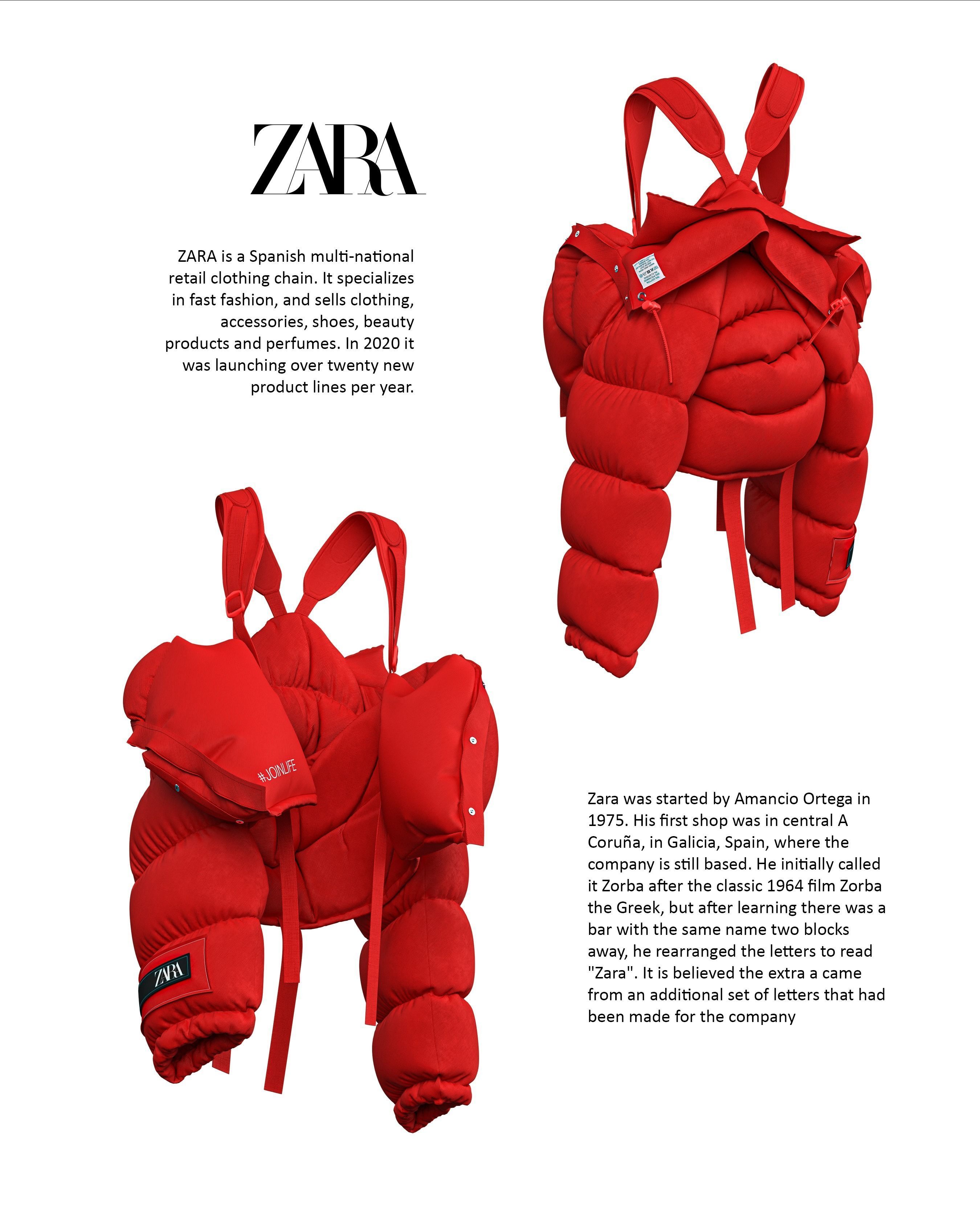 ZARA Backpack Puffer Jacket 3D model | CGTrader