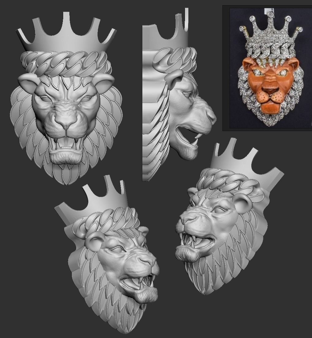 Roaring Lion model 3D model 3D printable | CGTrader