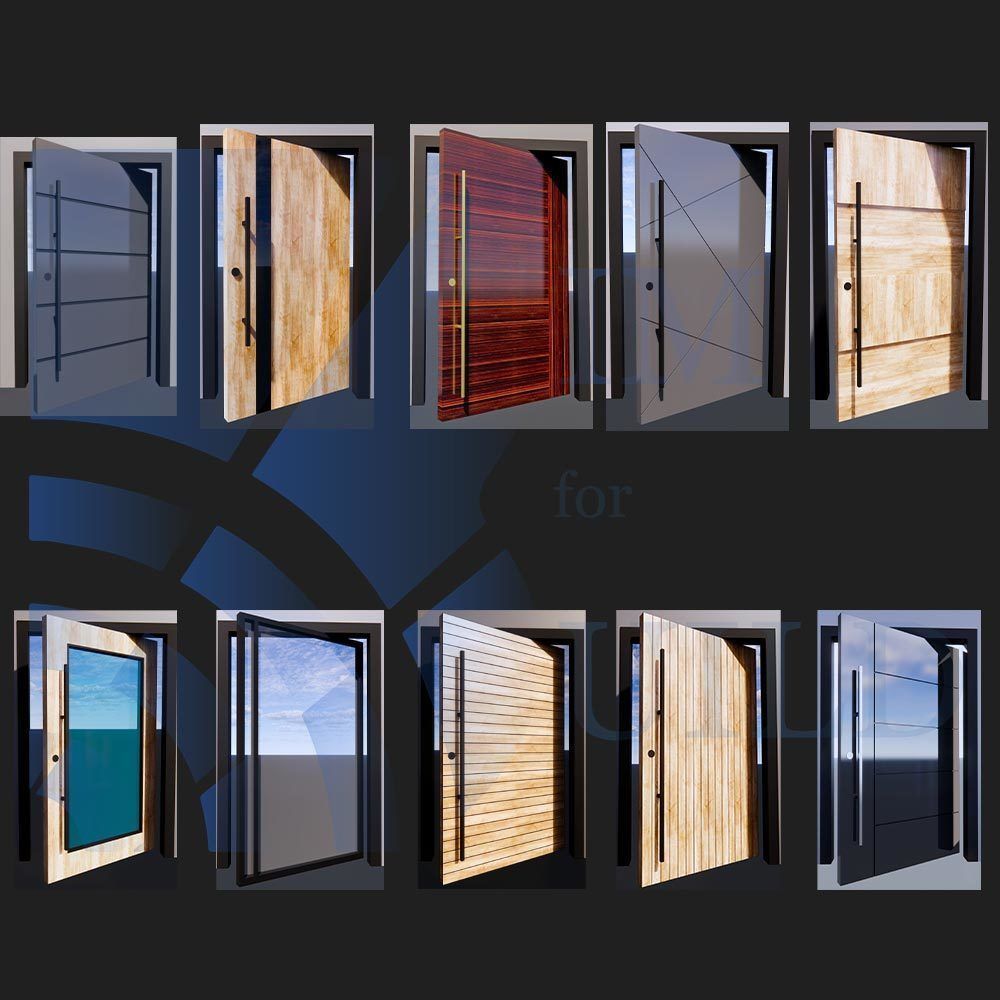 Revit door family full parametric 3D model | CGTrader