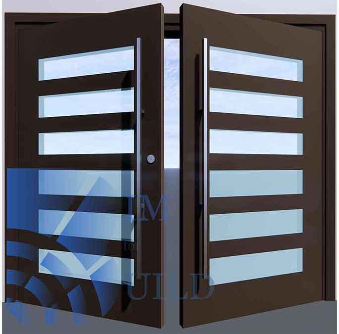 Exterior Double Door Revit Family full parametric 3D model | CGTrader