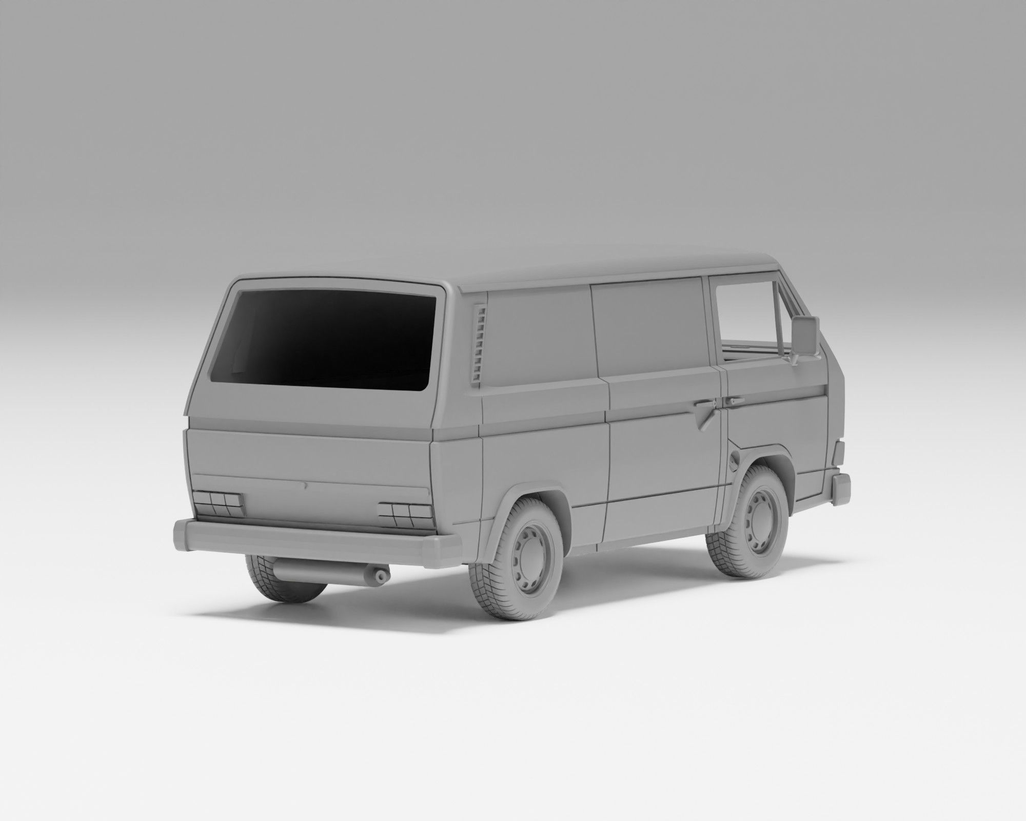 VW T3 Panel Van - H0 Scale model kit 3D model 3D printable | CGTrader
