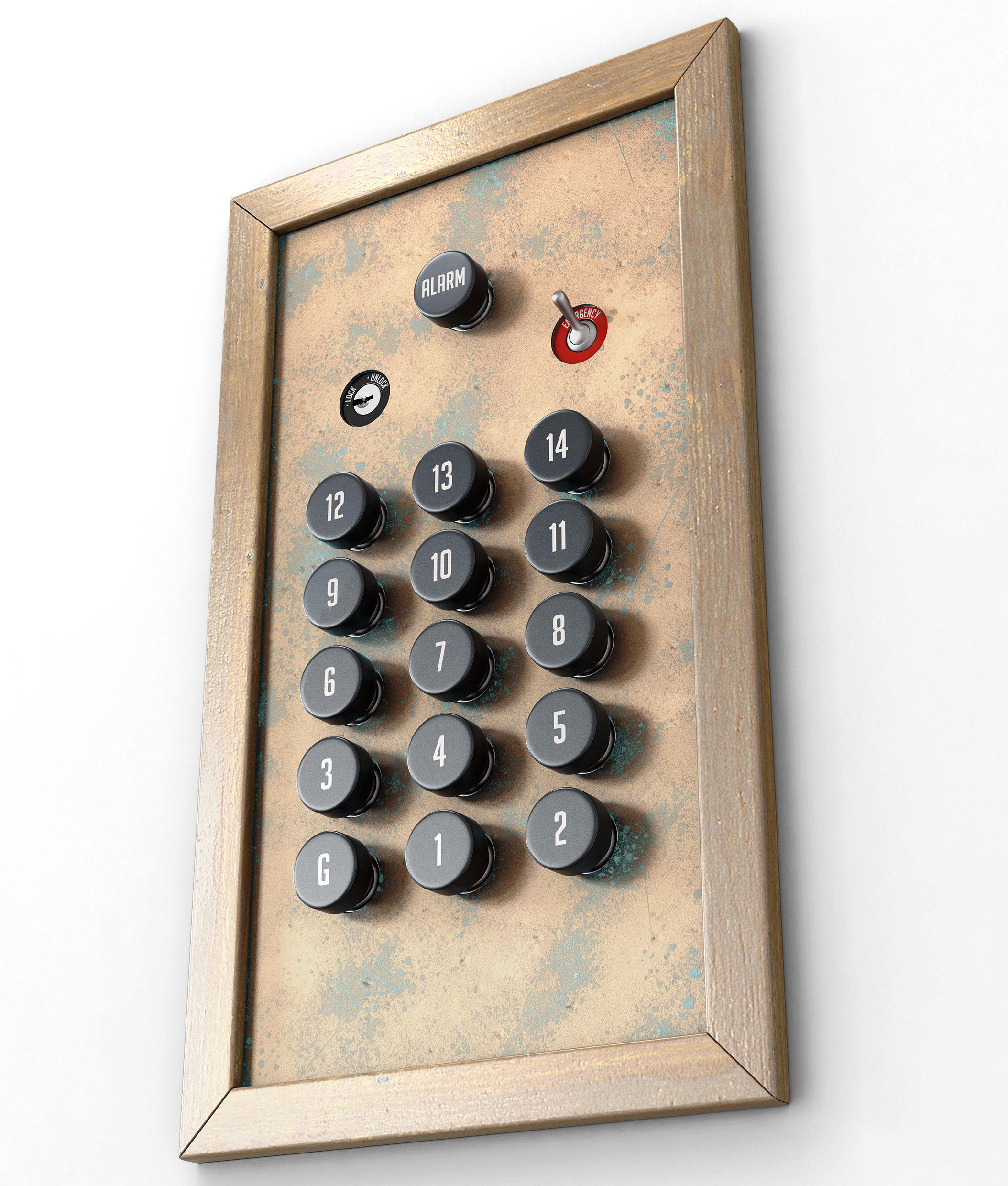 Vintage Elevator Control Panel 3D model | CGTrader