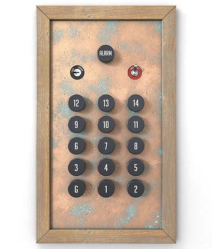 Vintage Elevator Control Panel 3D model | CGTrader